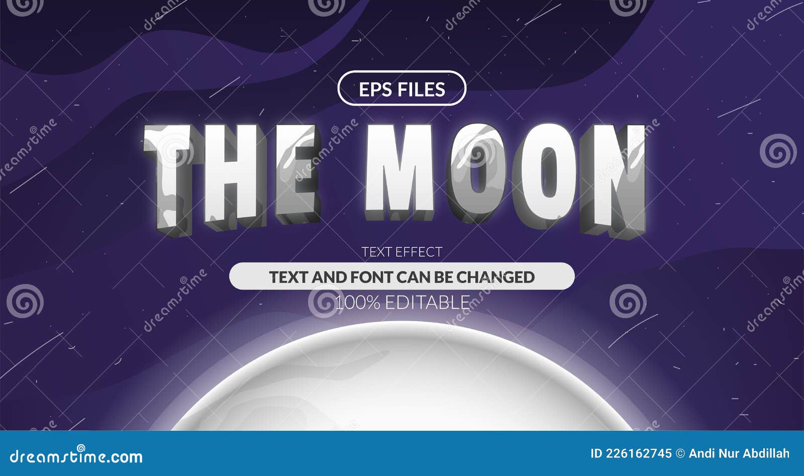 3d Lunar Moon Solar System Astrology Editable Text Effect. Eps Vector ...