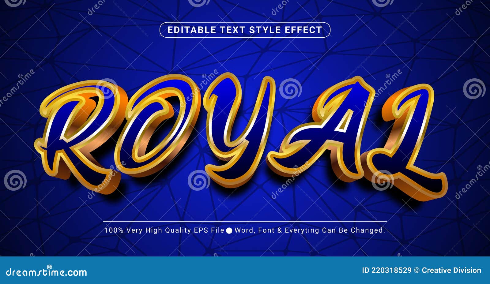 3d Luxury Royal Blue Text Style Effect, Editable Text Effect Stock ...