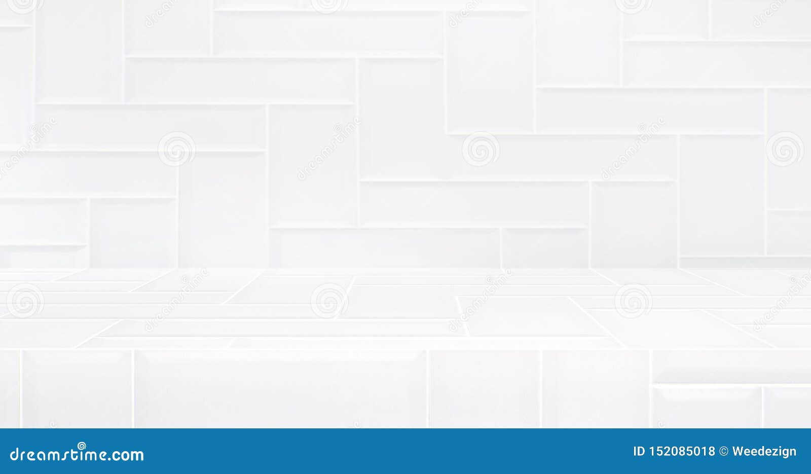 3D Luxury White Tile Table Studio Background Textured for Product ...