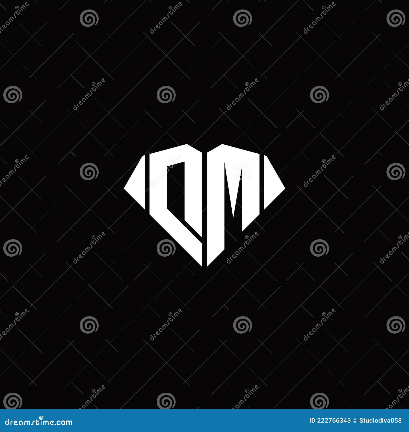 D M Initial Letter with Diamond Shape Origami Style Logo Template ...