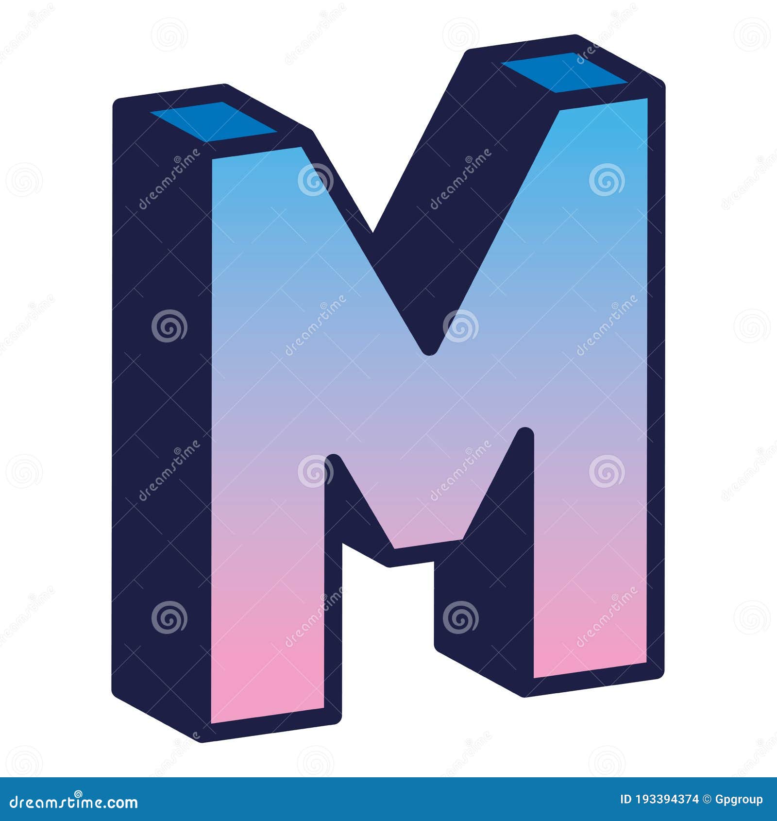 3d m letter vector design stock vector. Illustration of alphabetical ...