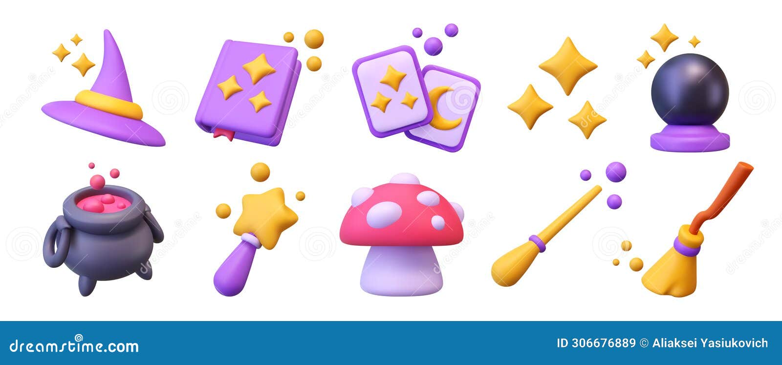 3d magic icons. stock vector. Illustration of ancient - 306676889