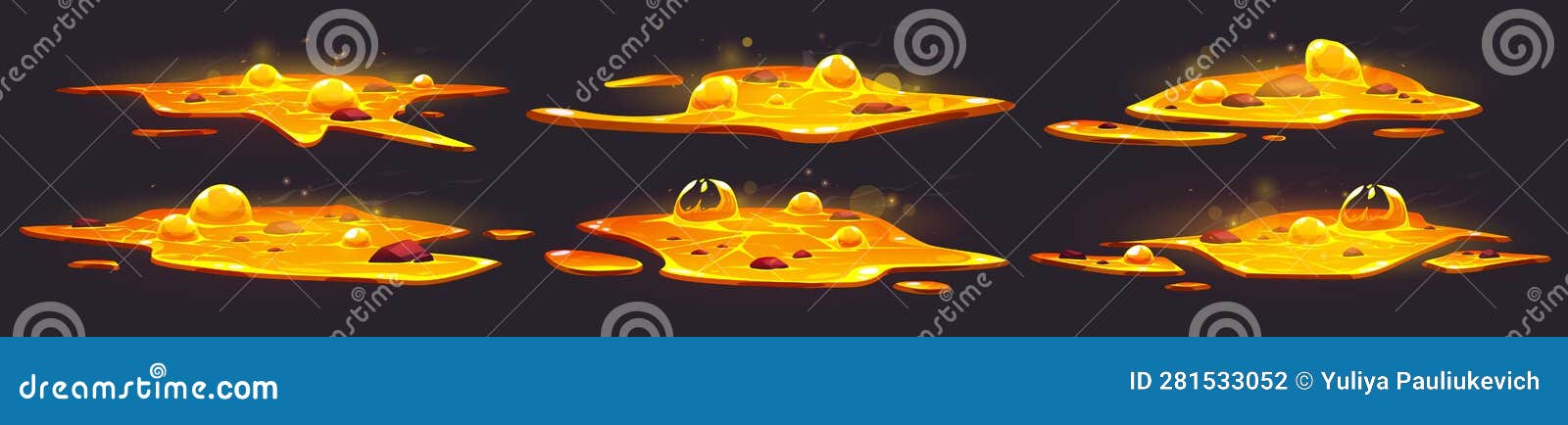 2d Magic Liquid Volcano Lava Puddle Cartoon Vector Stock Vector ...