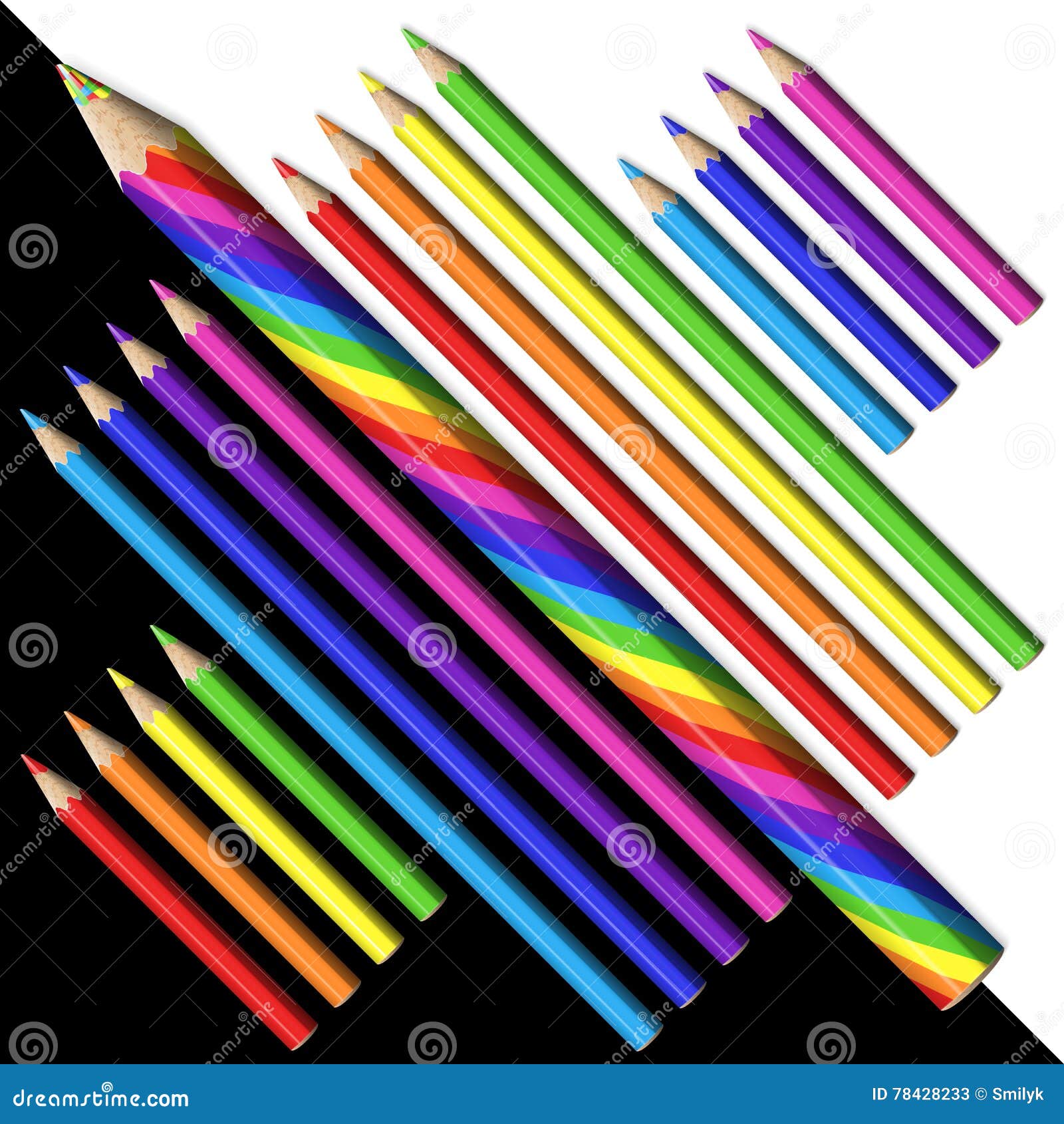 3d Magic Pencil Set Pencils Stock Vector - Illustration of class ...