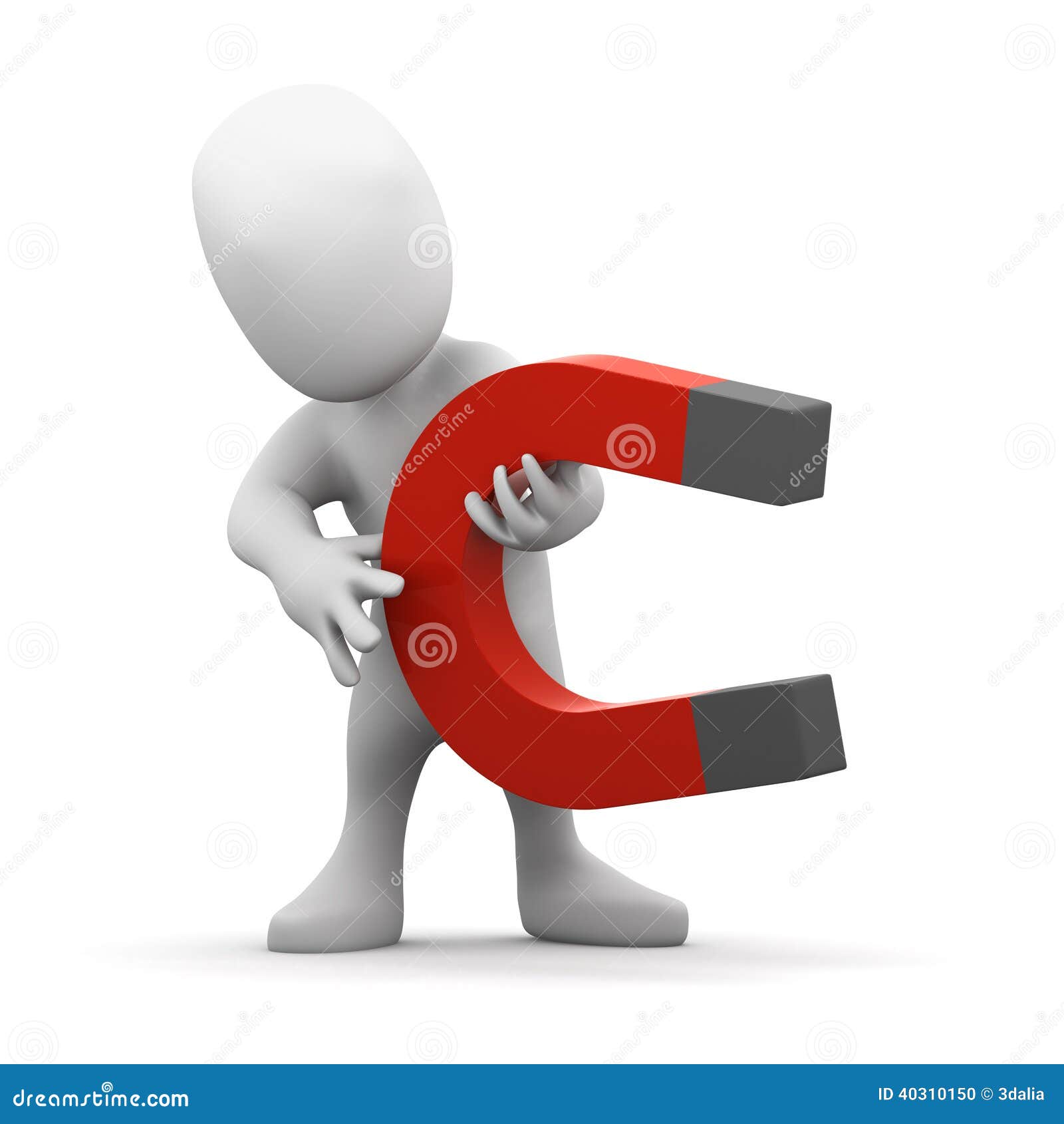 3d Magnet man stock illustration. Illustration of individual - 40310150