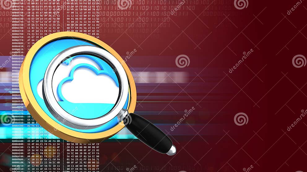 3d magnifican el vidrio stock de ilustración. Ilustración de icono ...