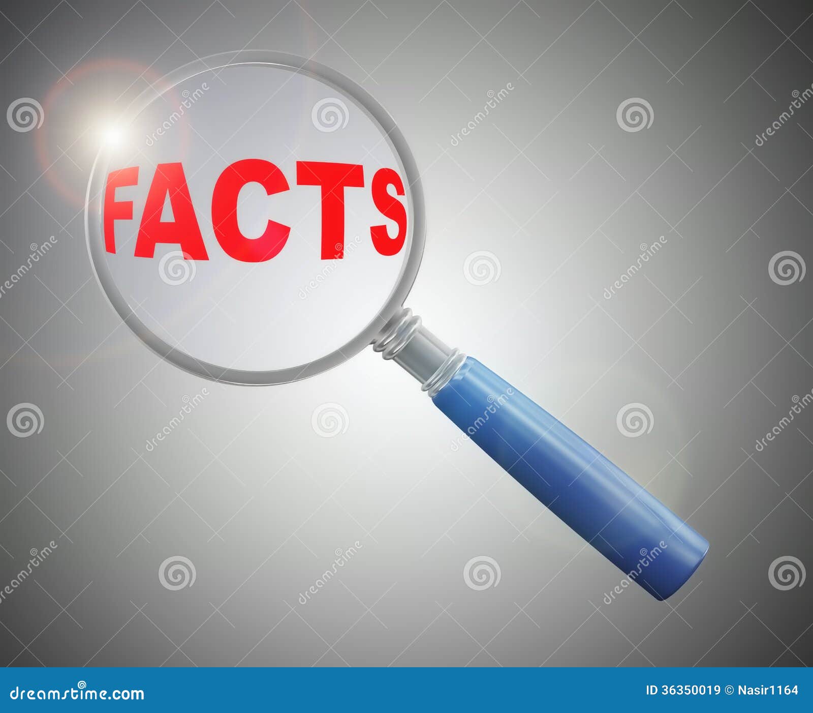 3d Magnifier Over Word Facts Stock Illustration - Illustration of ...