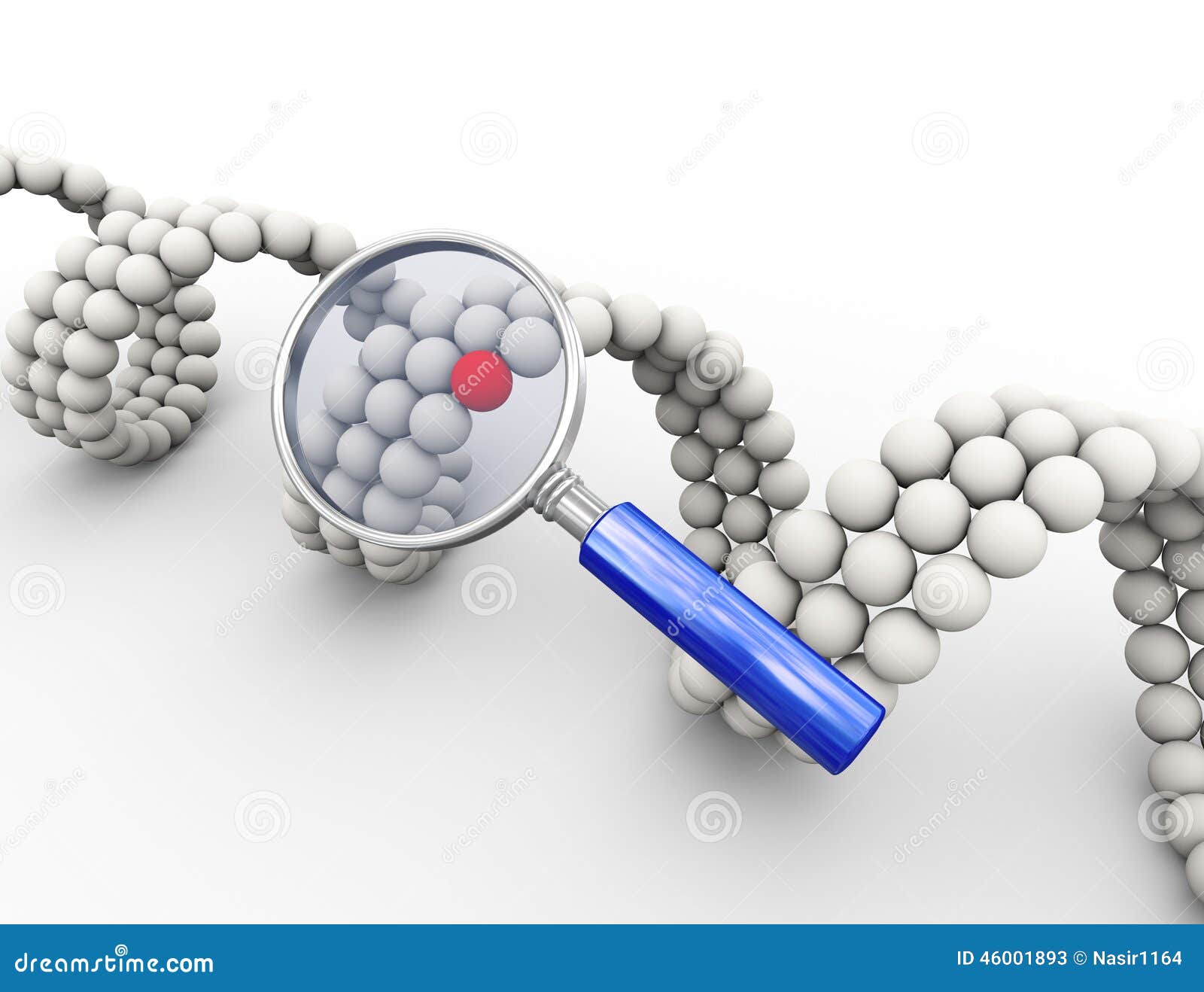 3d Magnifier and Unique Molecular Dna Element Stock Illustration ...