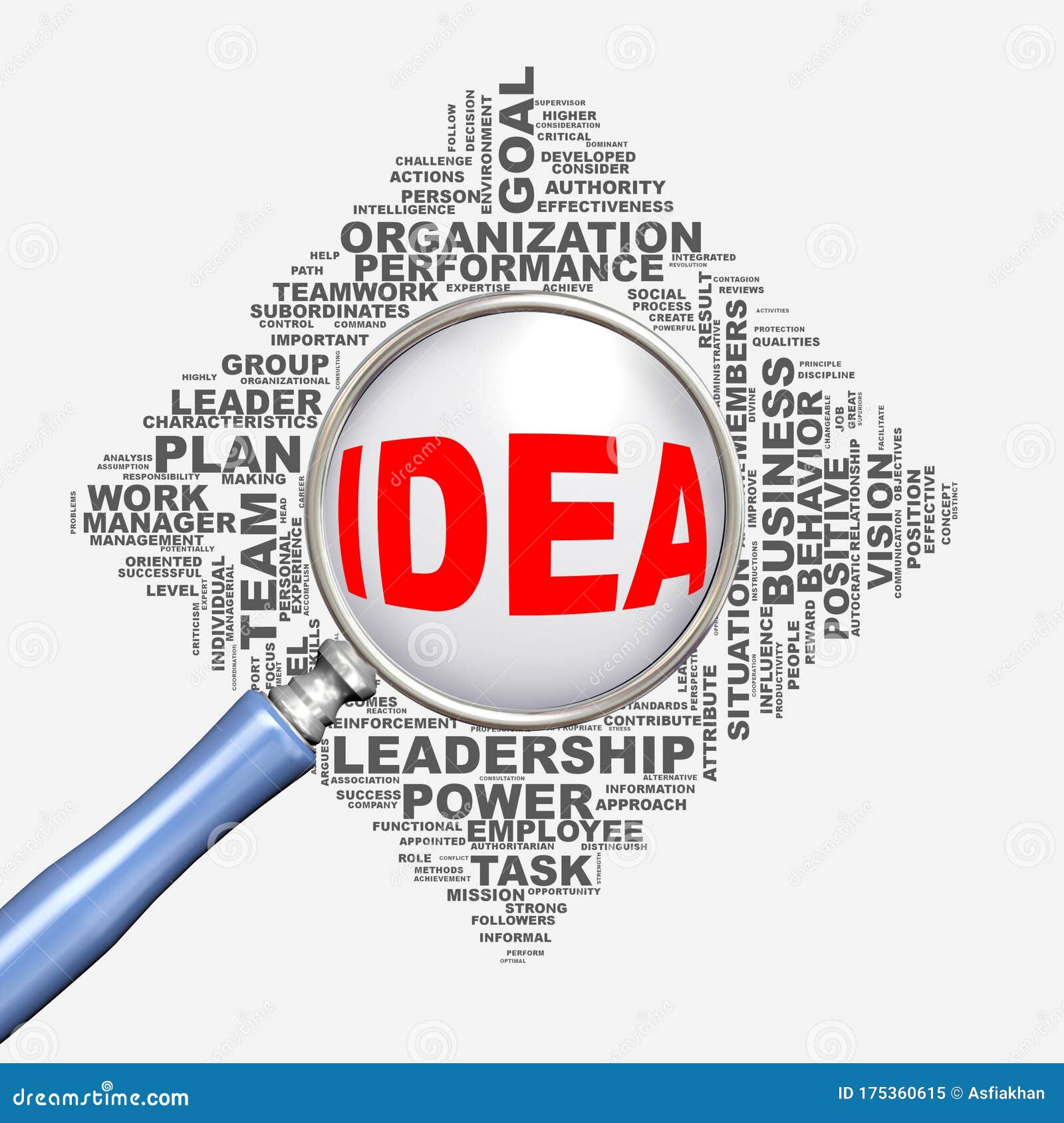 3d Magnifier Wordcloud Idea Concept Stock Illustration - Illustration ...