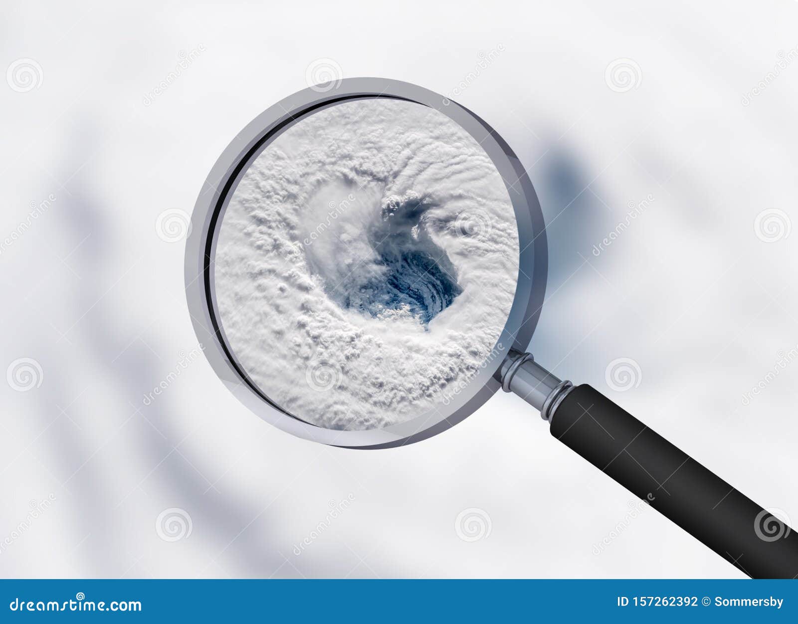 3d Magnifying Glass with Hurricane View from Space. Elements of Stock ...