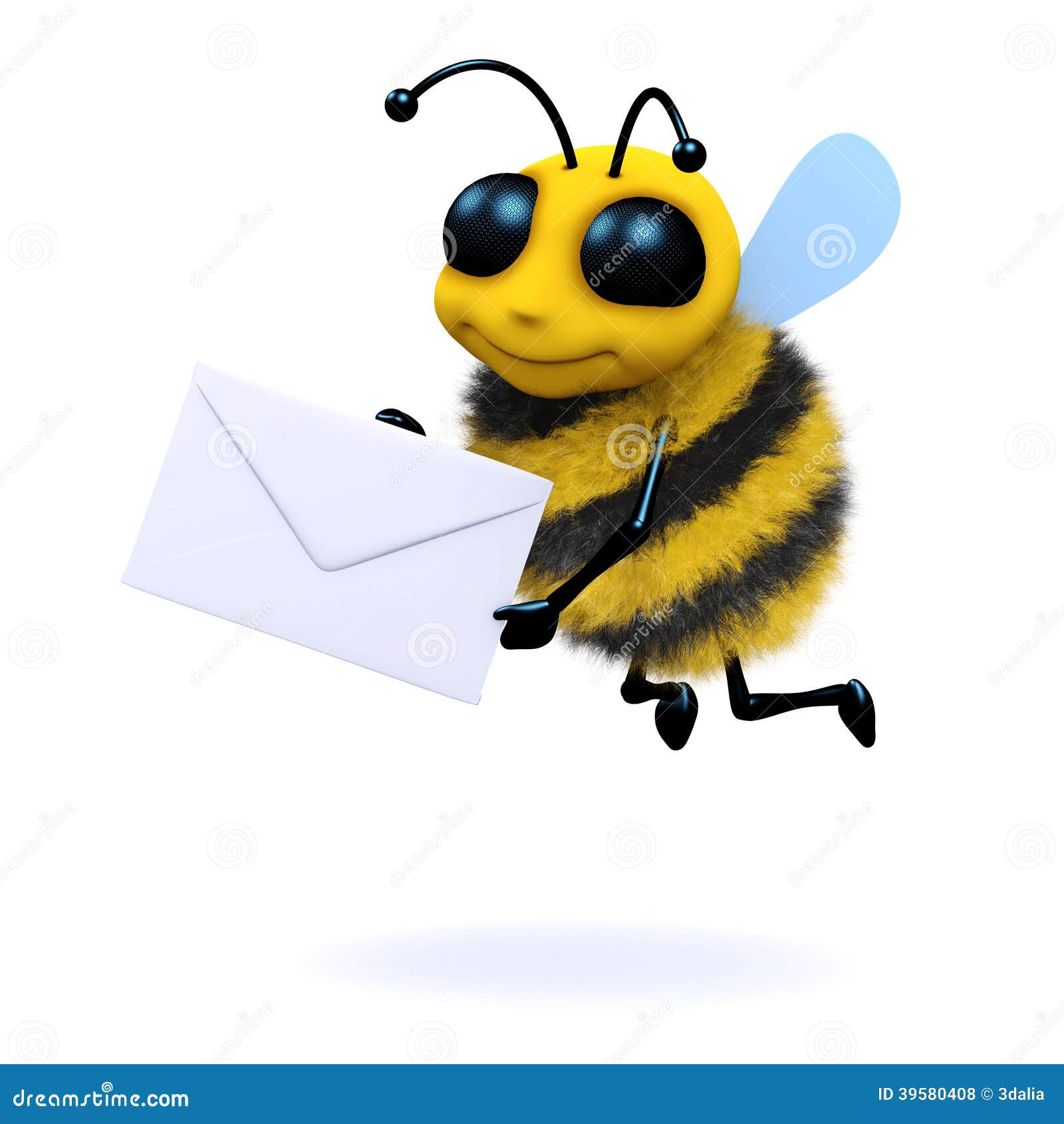 3d Mail bee stock illustration. Illustration of cartoon - 39580408