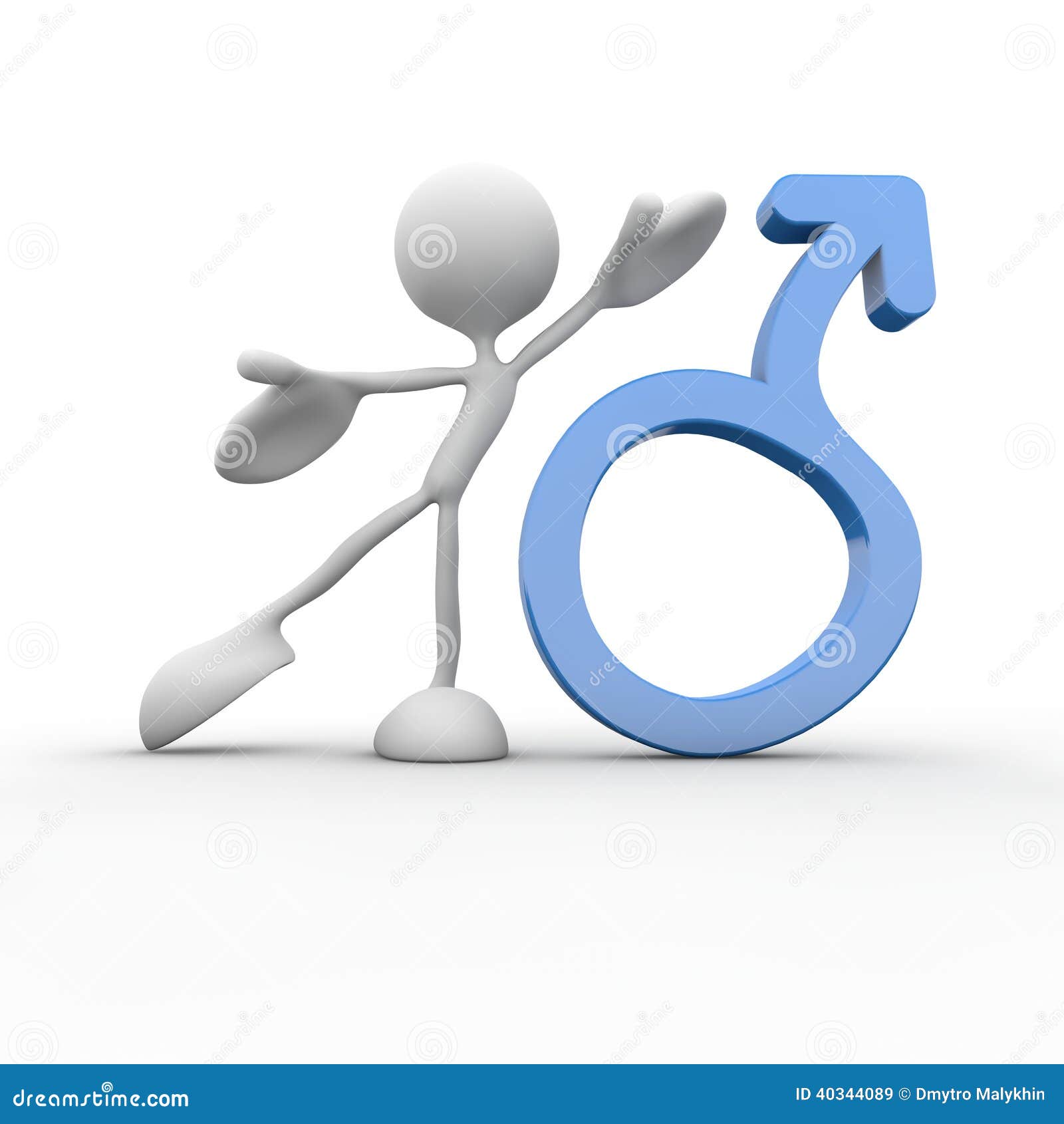 3d Male Figure with a Man Symbol Stock Illustration - Illustration of ...