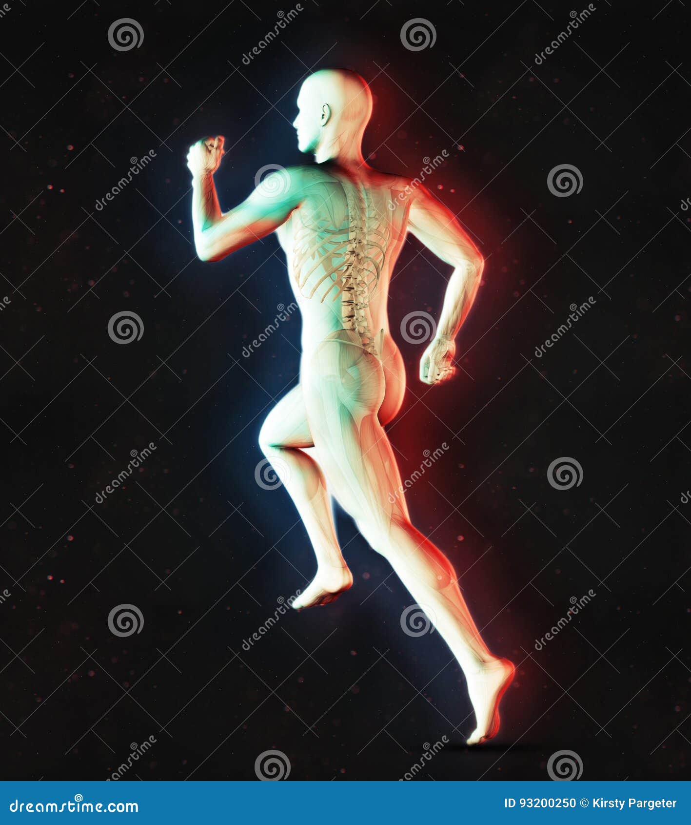 3D Male Figure in Running Pose Stock Illustration - Illustration of ...