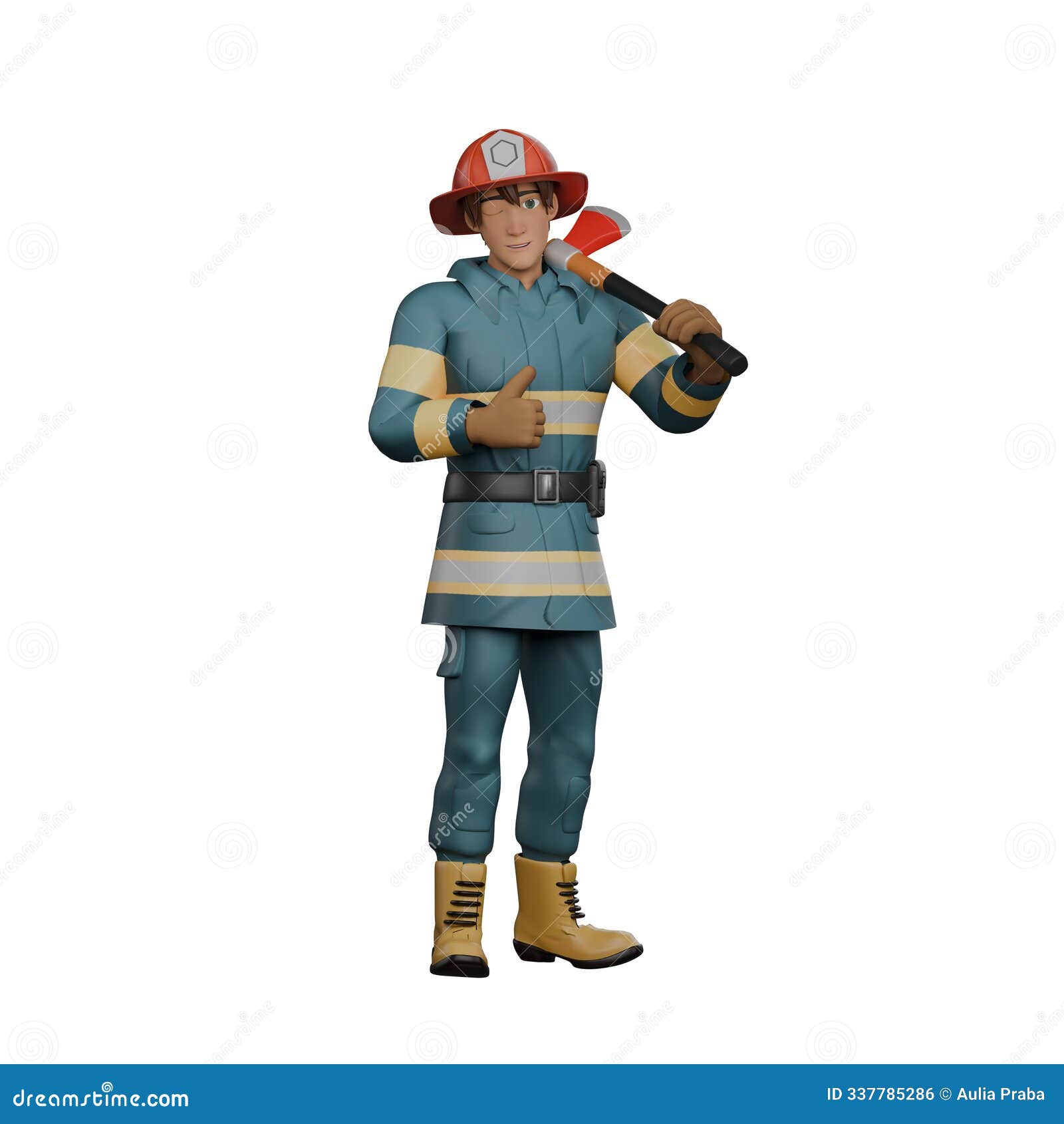 Extinguisher In Hands. Firefighter With Fire Red Extinguisher ...