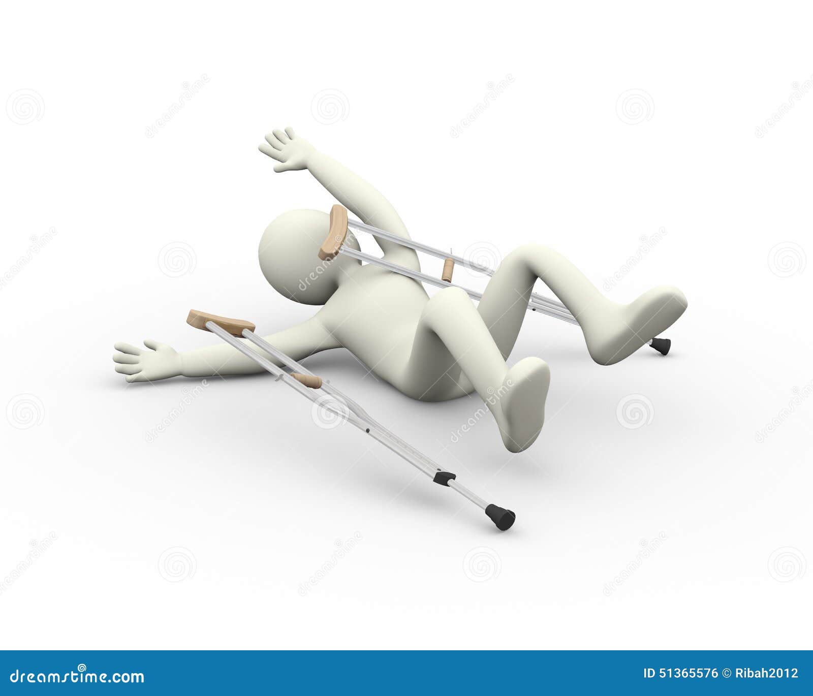 3d man accident stock illustration. Illustration of figure - 51365576