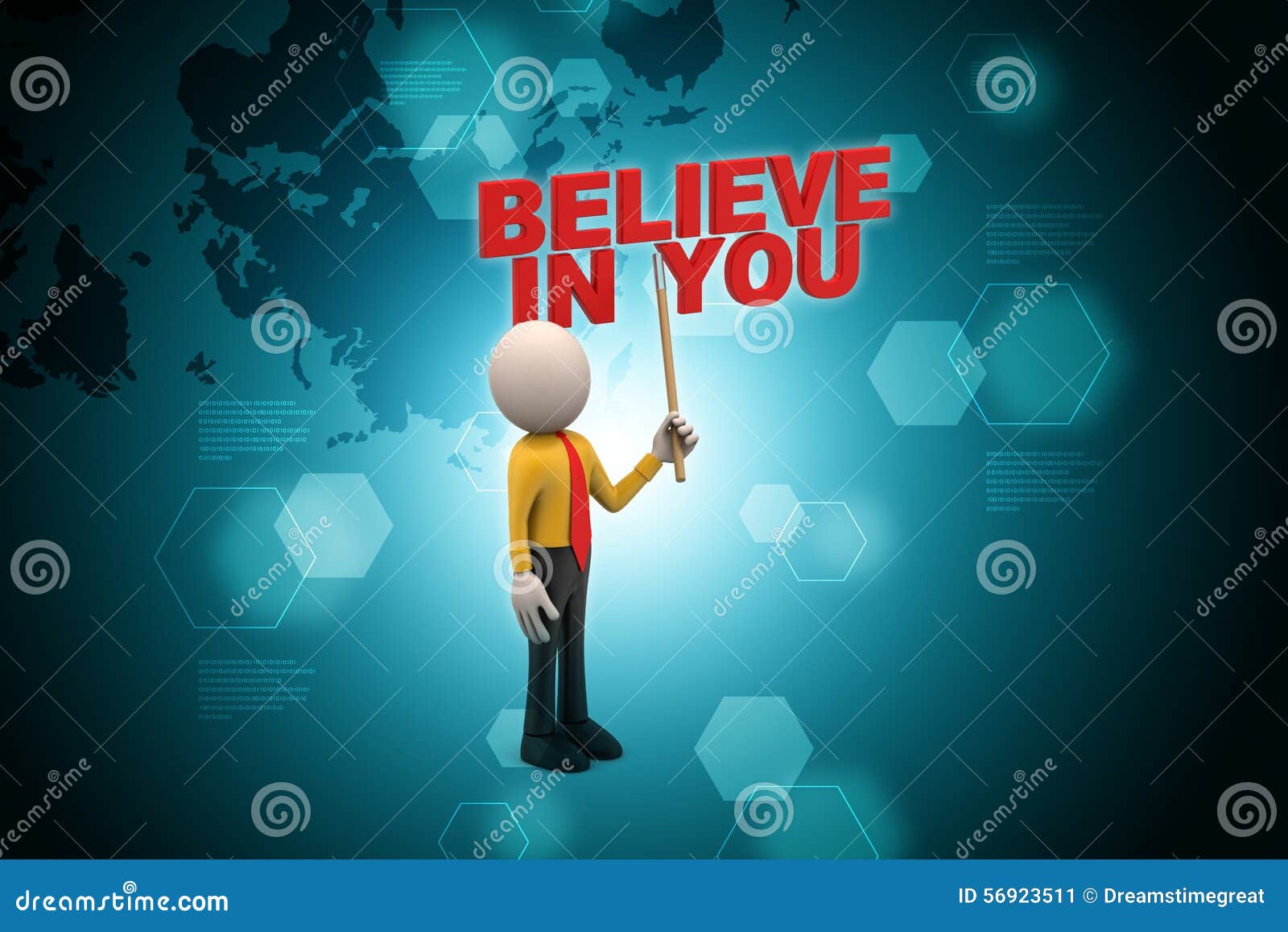 3d Man with Advertising Text Stock Illustration - Illustration of ...