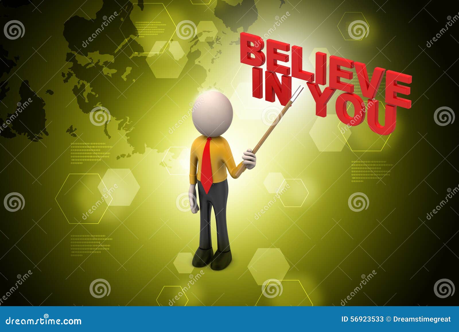 3d Man with Advertising Text Stock Illustration - Illustration of ...