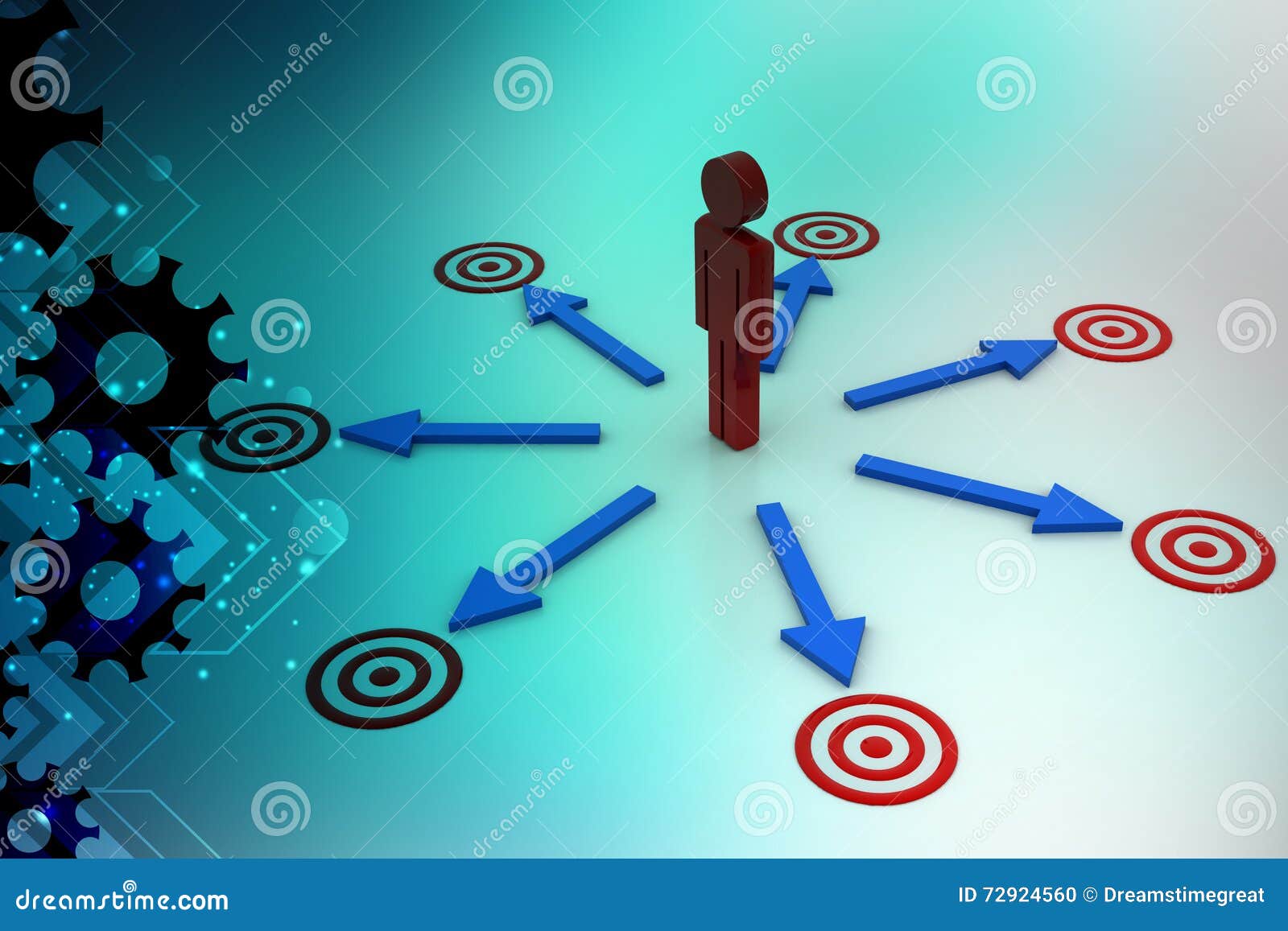 3d man aim the target stock illustration. Illustration of cartoon ...