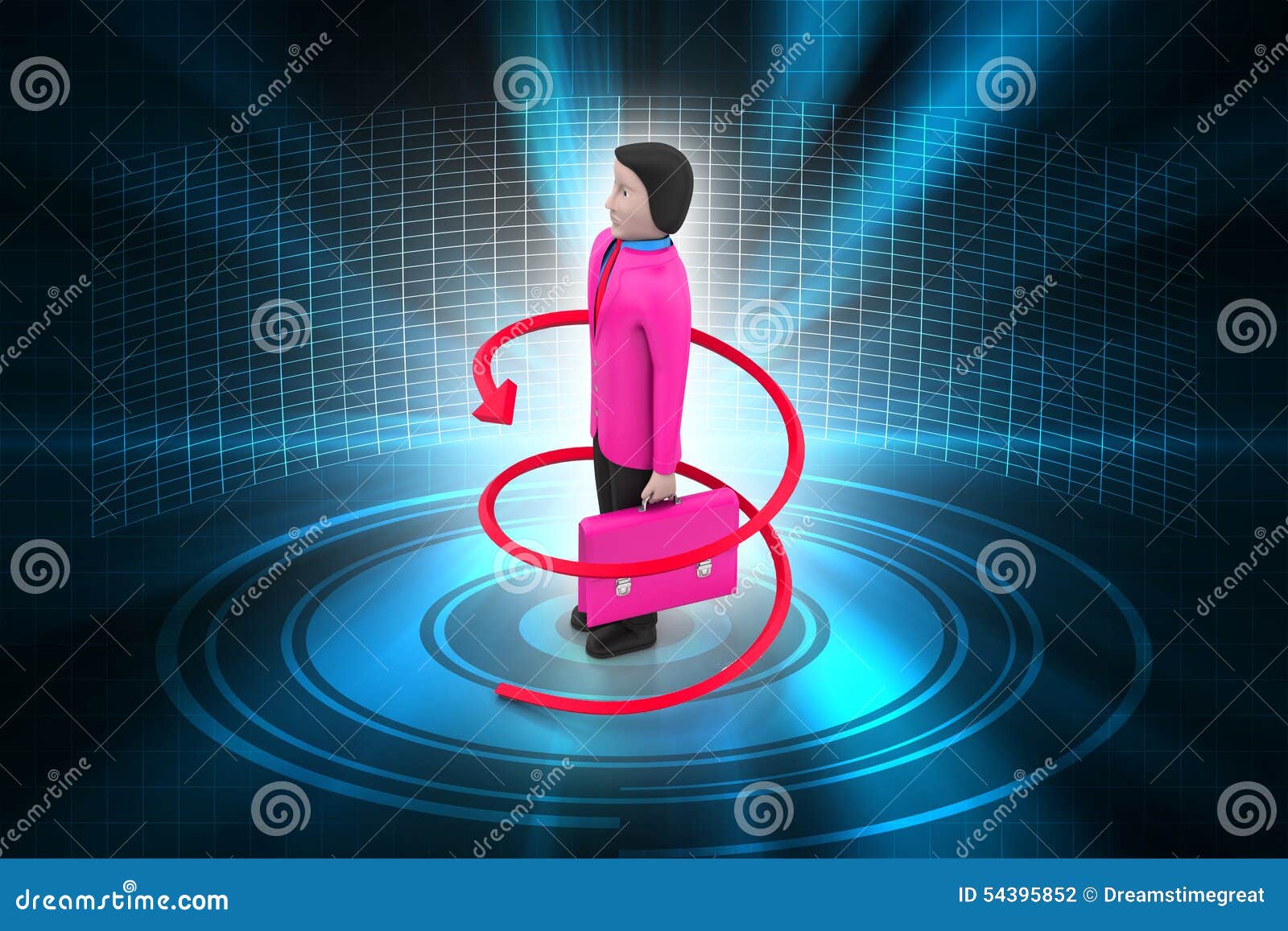 3d man with arrow stock illustration. Illustration of data - 54395852