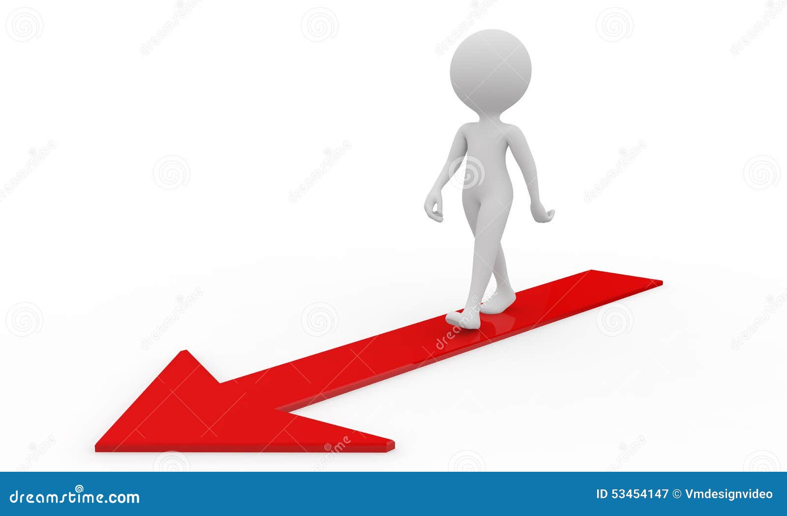 3d man on the arrow stock illustration. Illustration of business - 53454147