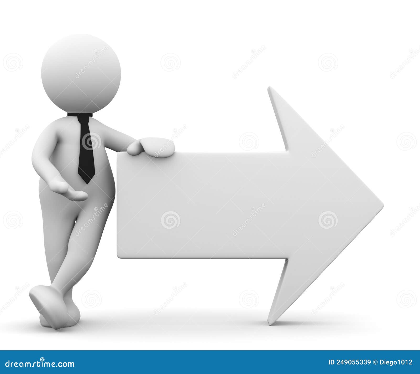 3d man with arrow pointing stock illustration. Illustration of text ...