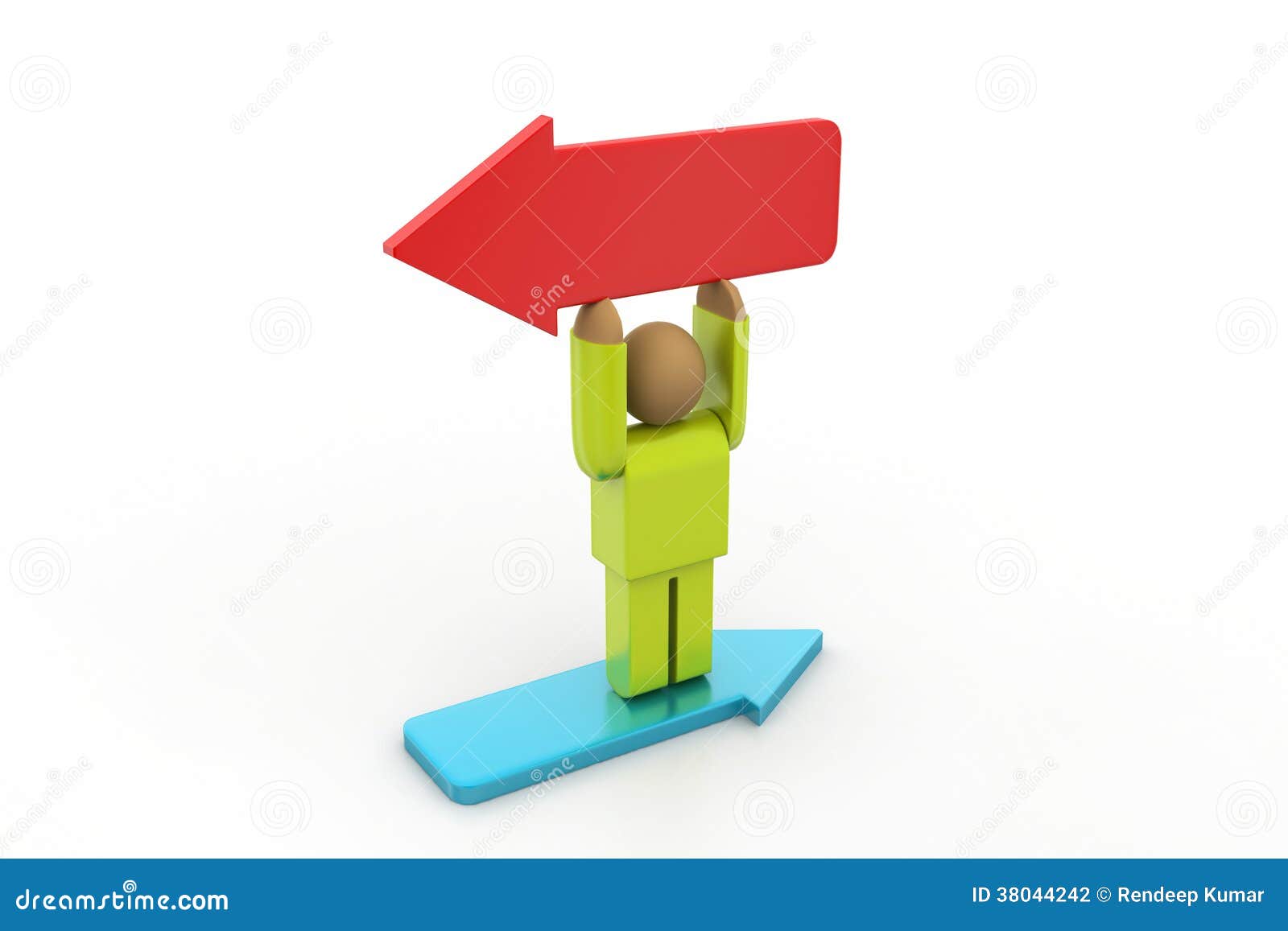 3d man with arrows stock illustration. Illustration of solution - 38044242