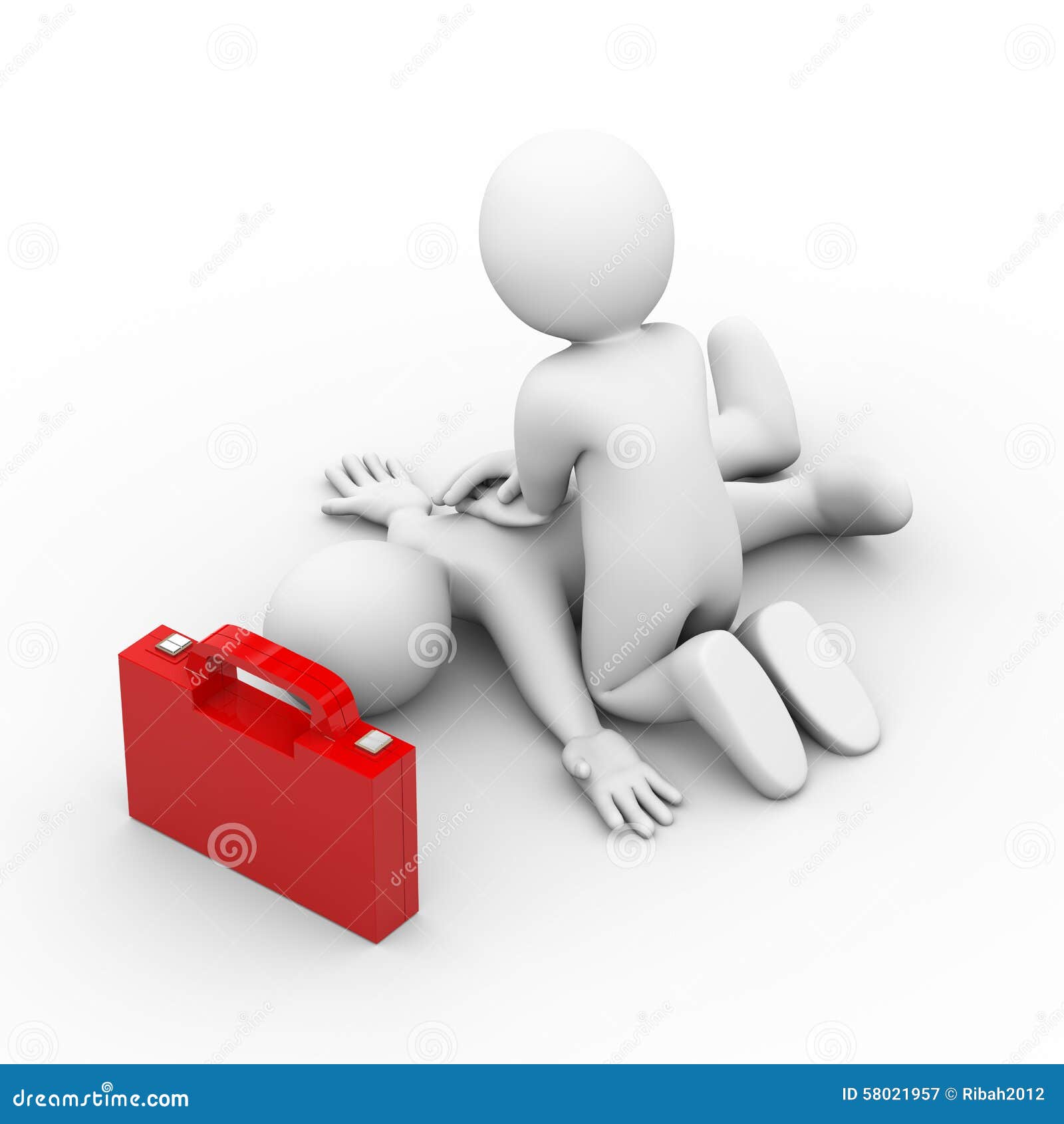 3d Man Artificial Breath First Aid Help Stock Illustration ...