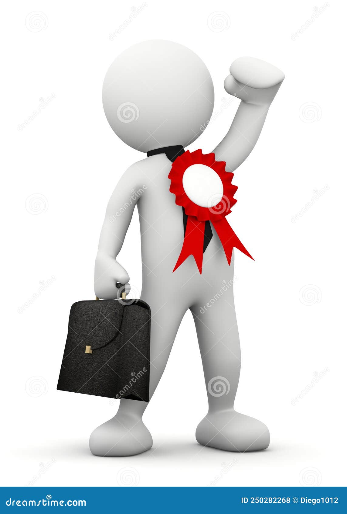 Man In Business, Awarded Office Worker Holds Prize Vector Illustration ...