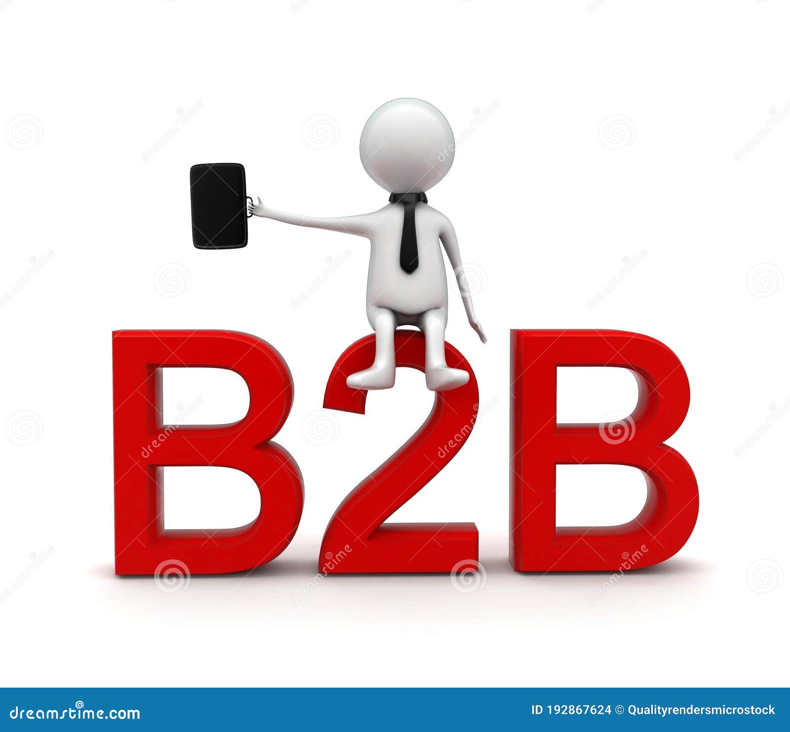 3d man b2b concept stock illustration. Illustration of abstract - 192867624