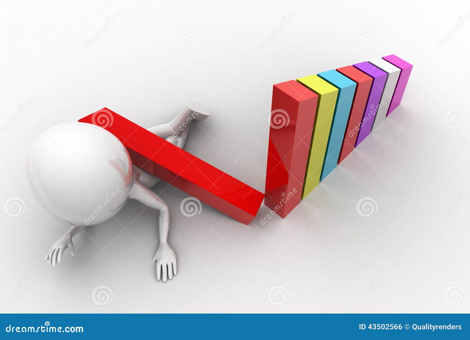 3d Man Bar Graph stock illustration. Illustration of diagram - 43502566