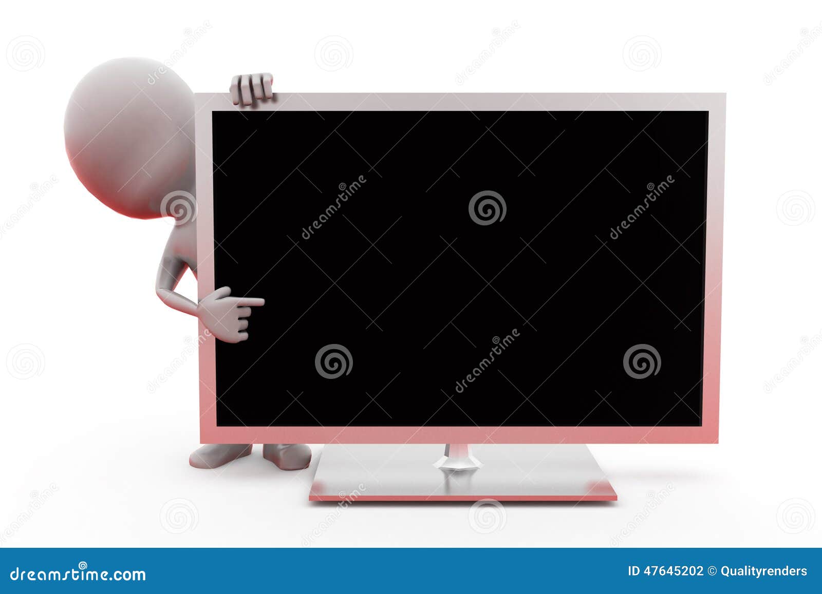 3d Man Behind Screen Concept Stock Illustration - Illustration of angle ...