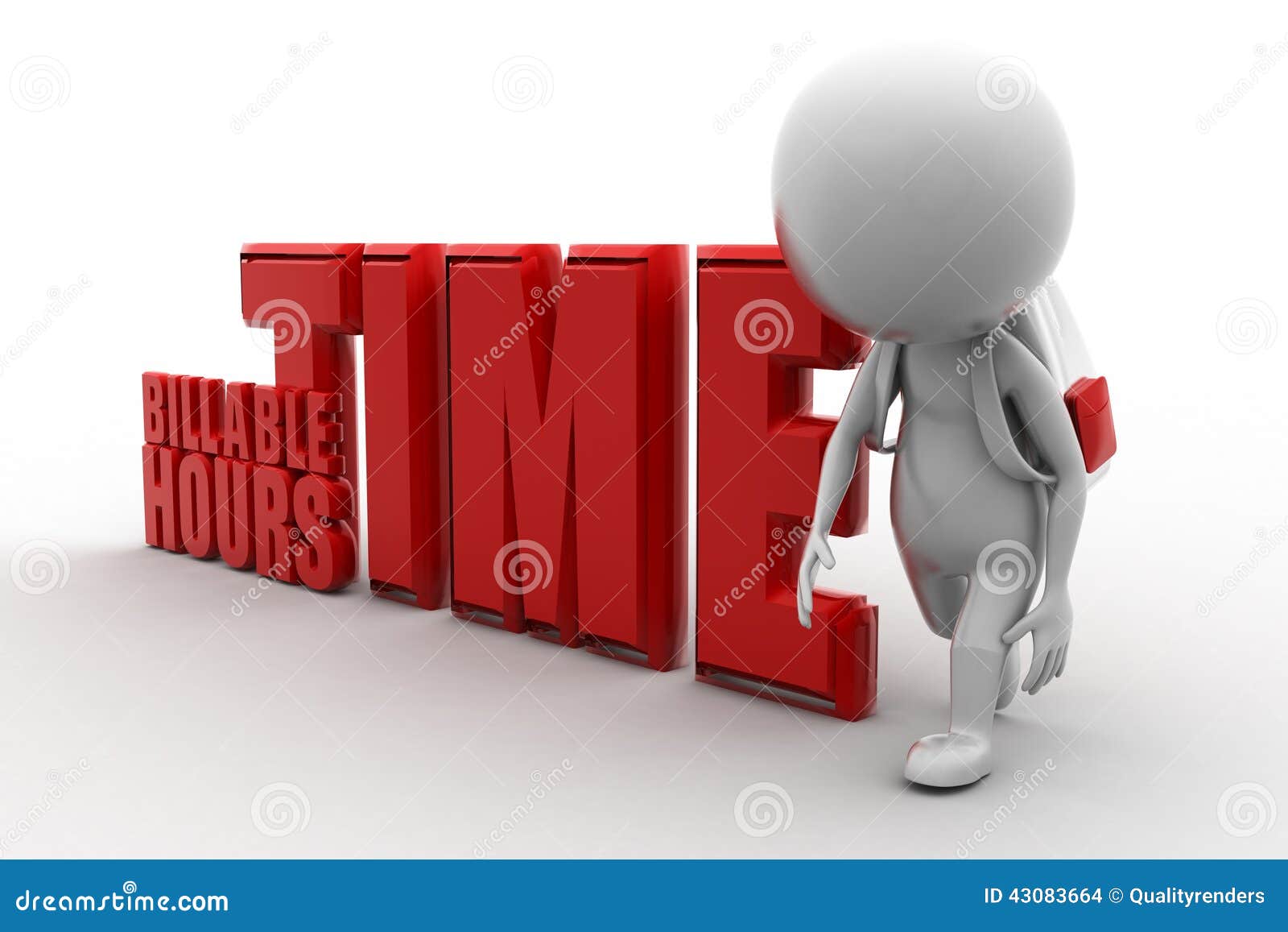 3D man Billable Hours Time stock illustration. Illustration of payment ...