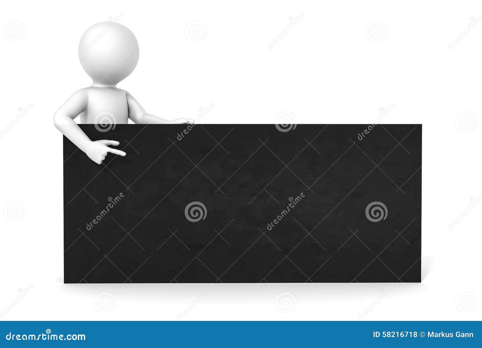 3d man black board stock illustration. Illustration of board - 58216718