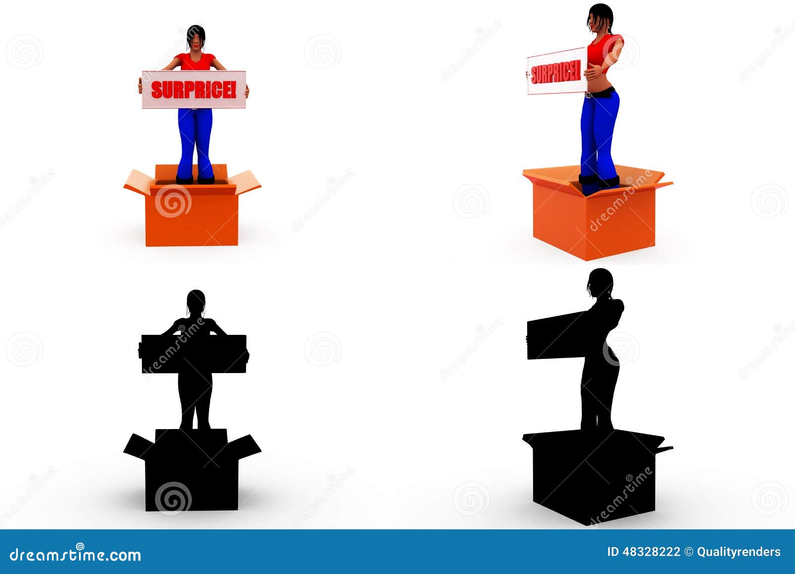 3d Man Box Concept Collections with Alpha and Shadow Channel Stock ...