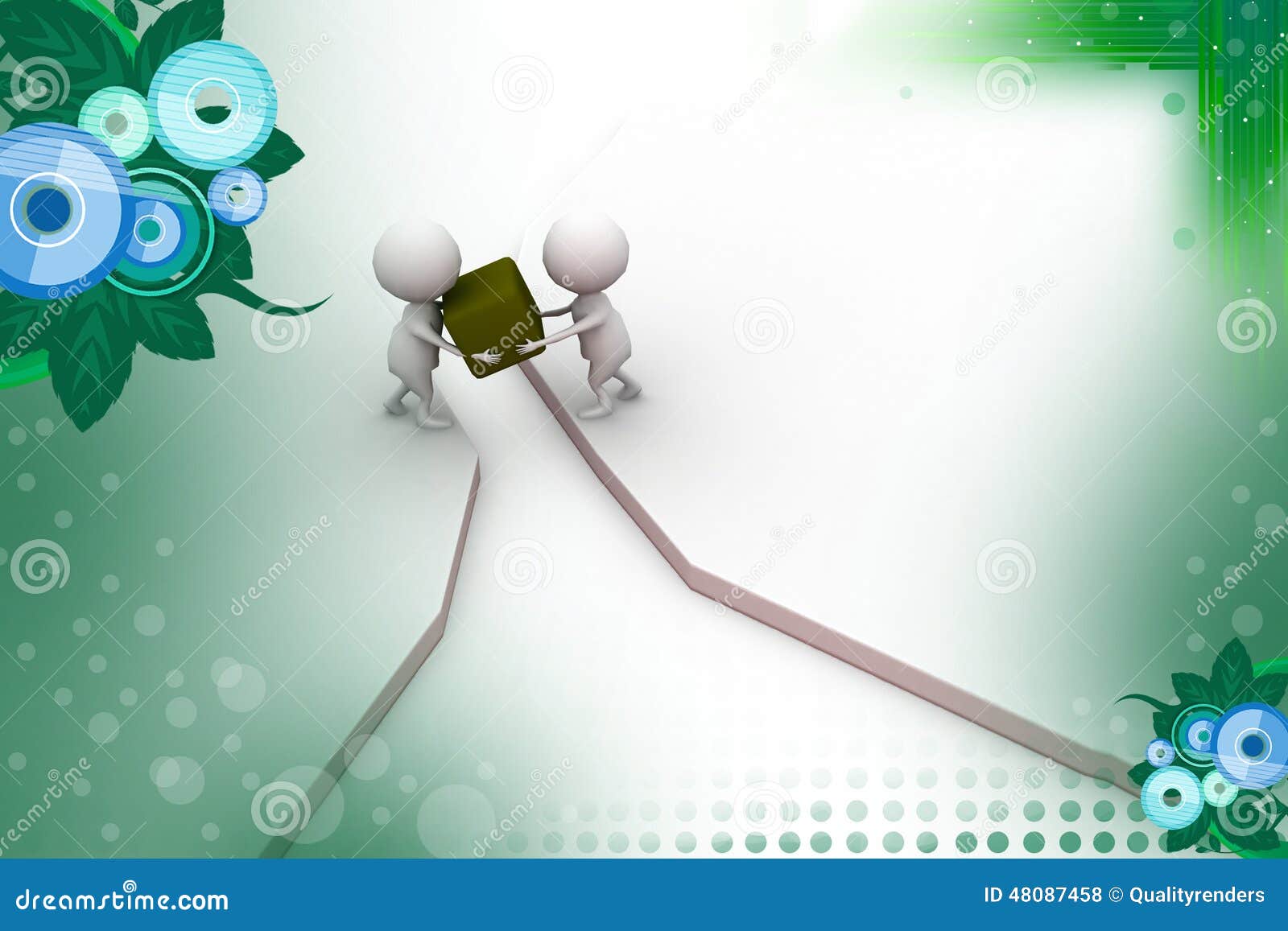 3d Man Box on Crack Illustration Stock Illustration - Illustration of ...