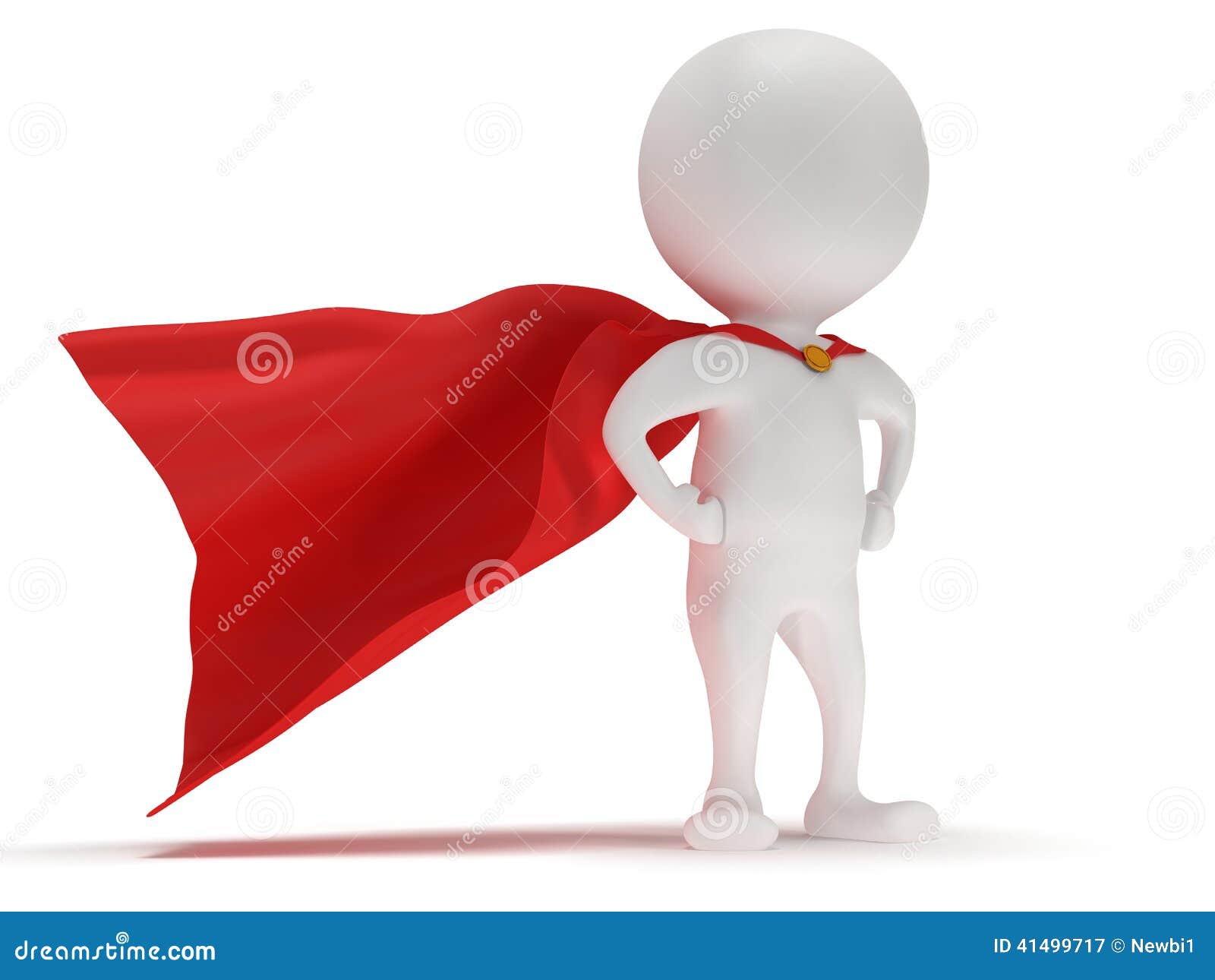 3d Man Brave Superhero With Red Cloak Stock Photography | CartoonDealer ...