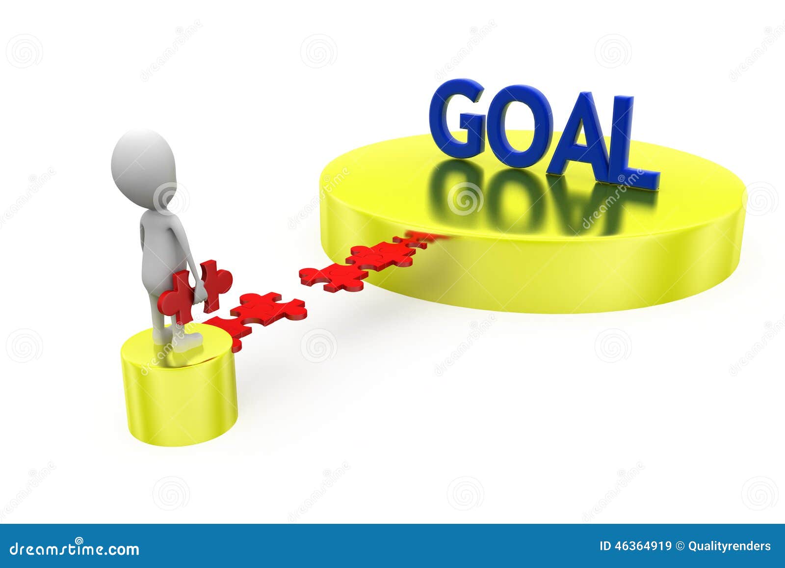 3d Man Bridge of Goal Concept Stock Illustration - Illustration of ...