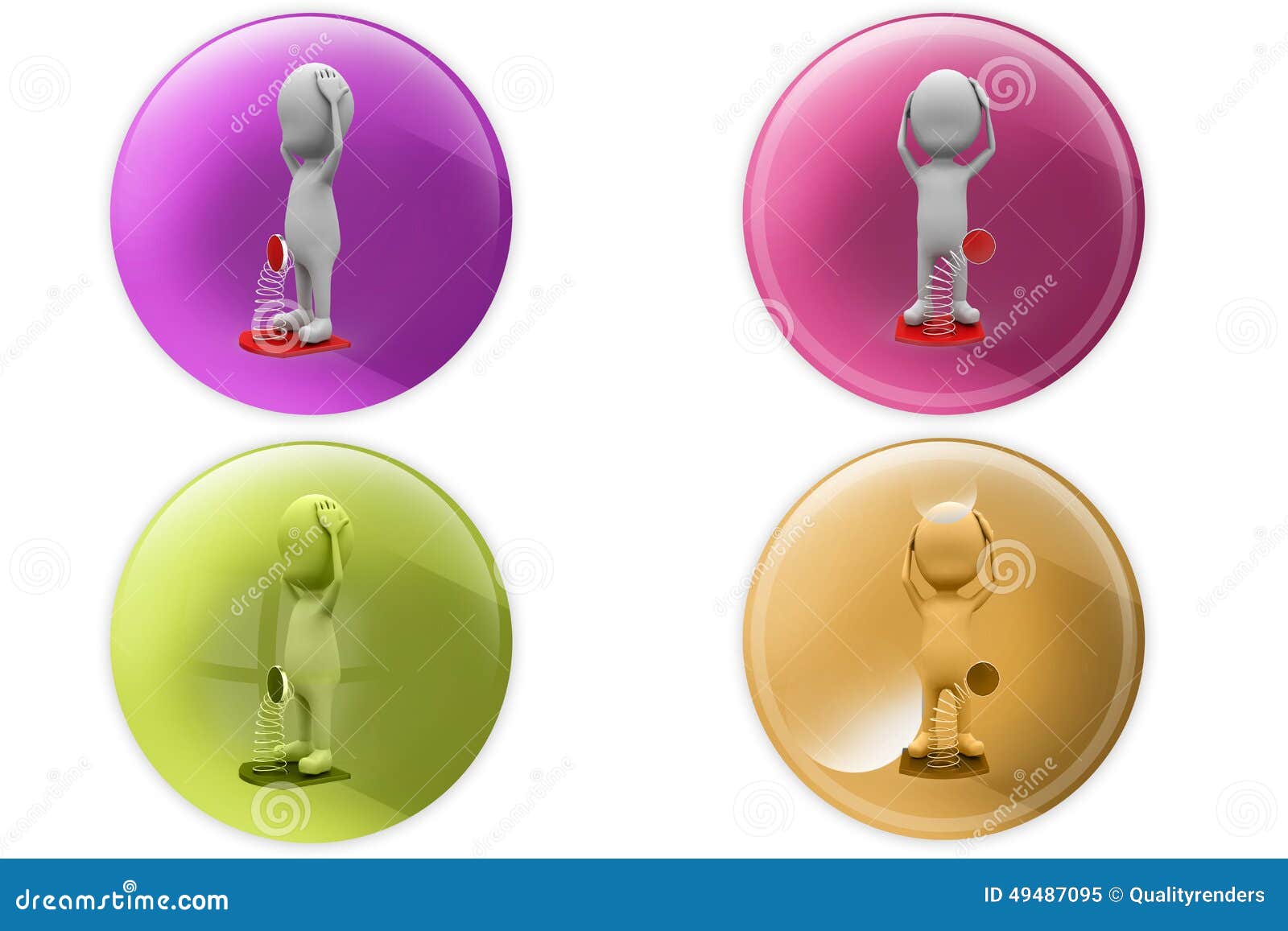 3d man broken scale icon stock illustration. Illustration of cartoon ...