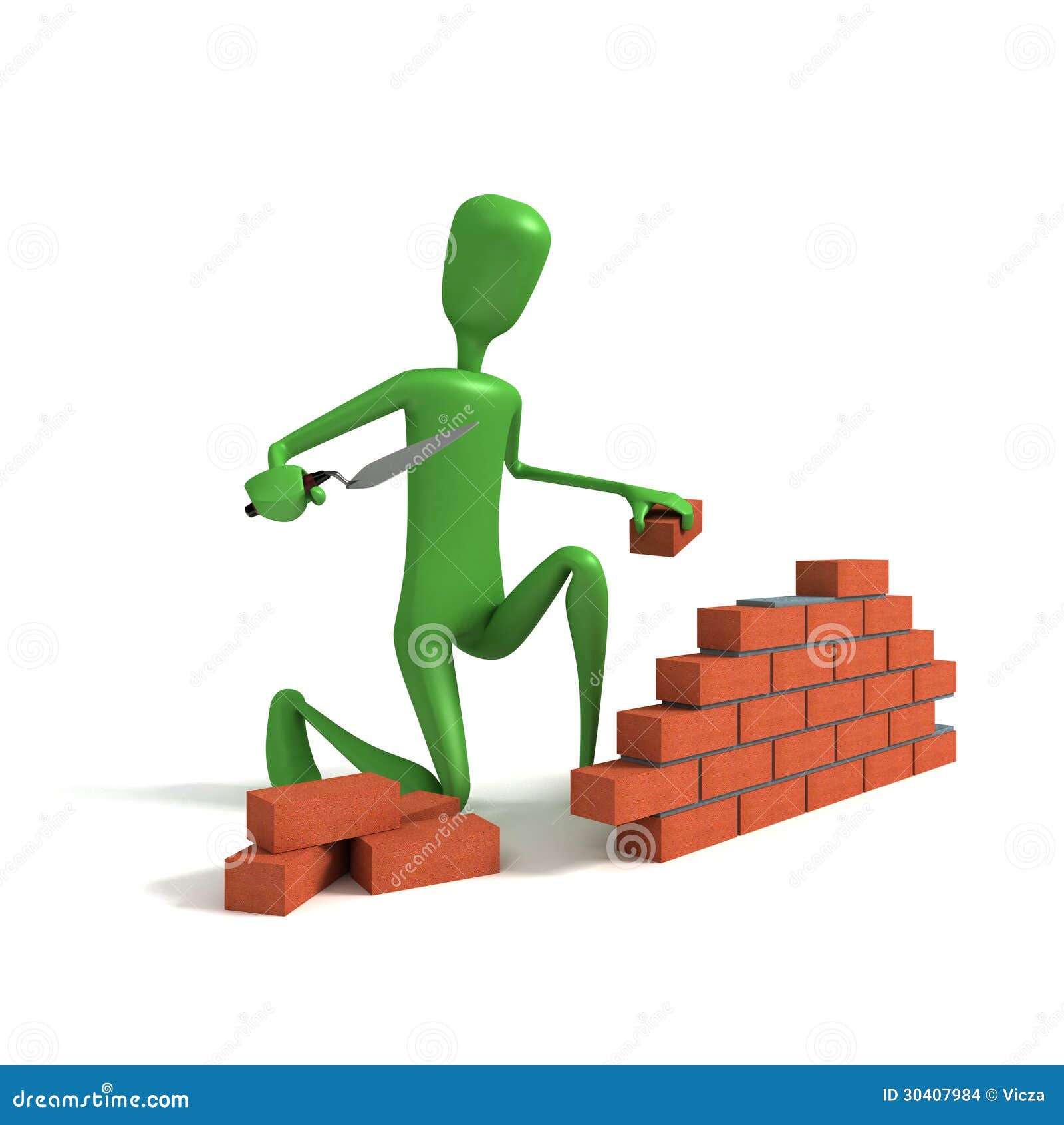 3D Man - Builder stock illustration. Illustration of human - 30407984