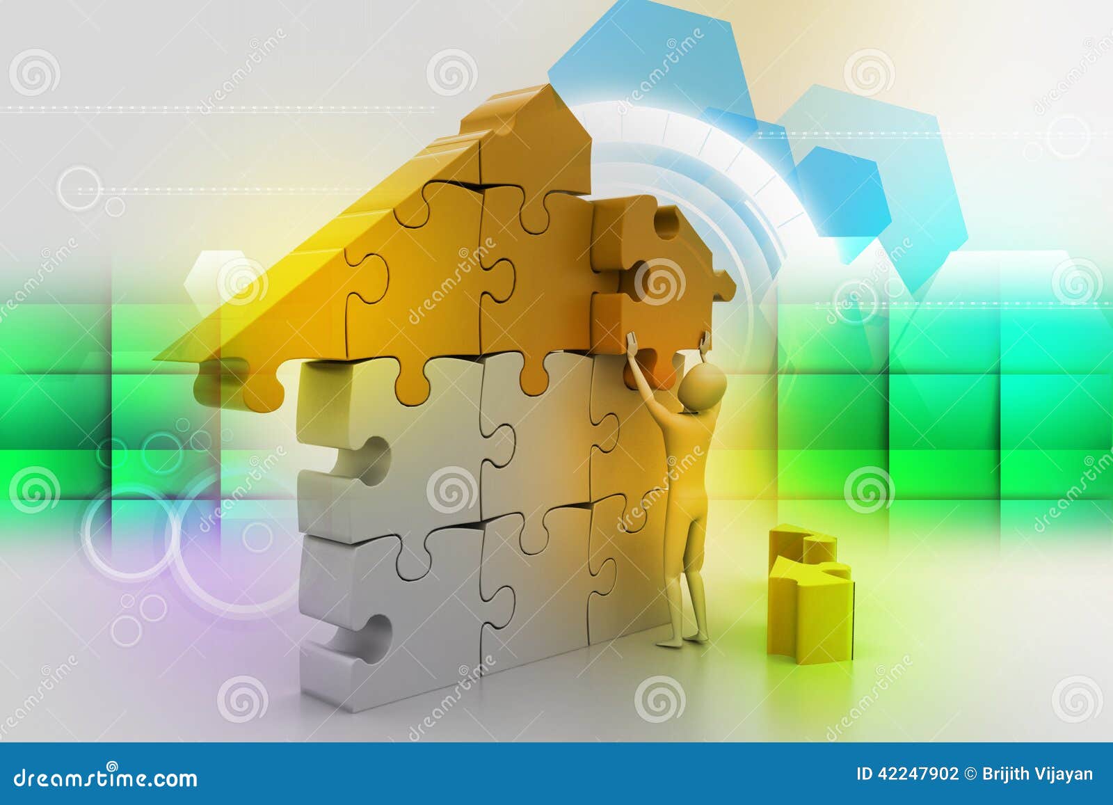 3d man, building the house stock illustration. Illustration of design ...