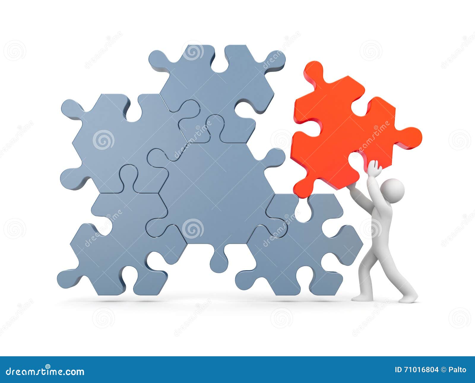 3d Man Builds an Abstract Structure Stock Illustration - Illustration ...