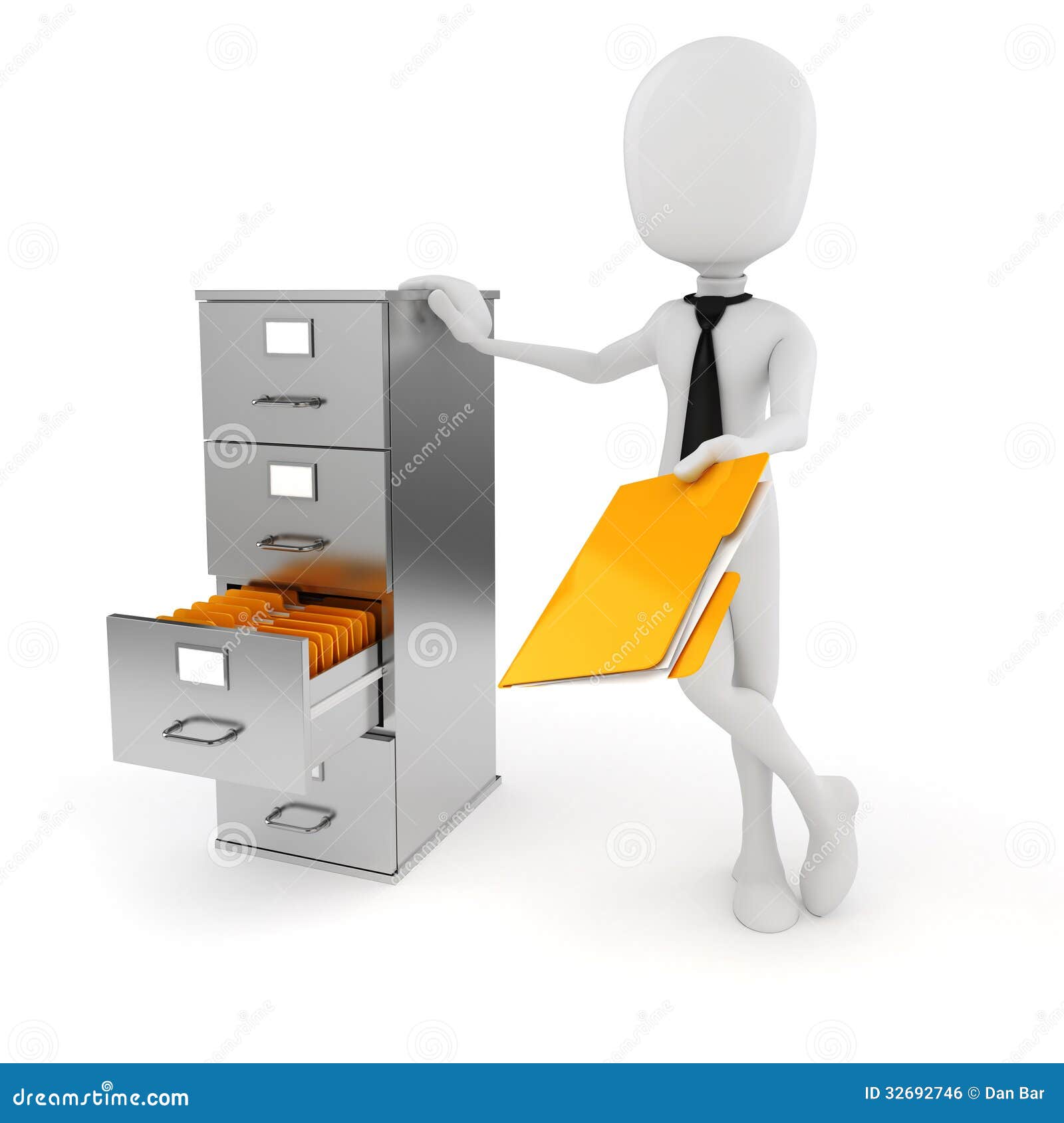 3d Man Business Man and File Cabinet Stock Illustration - Illustration ...