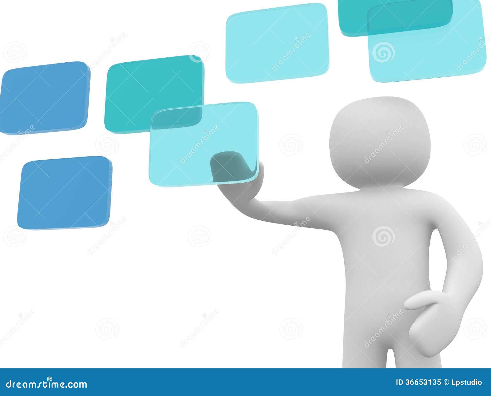 3d Man Business Man Making Choice, on White Background Stock ...