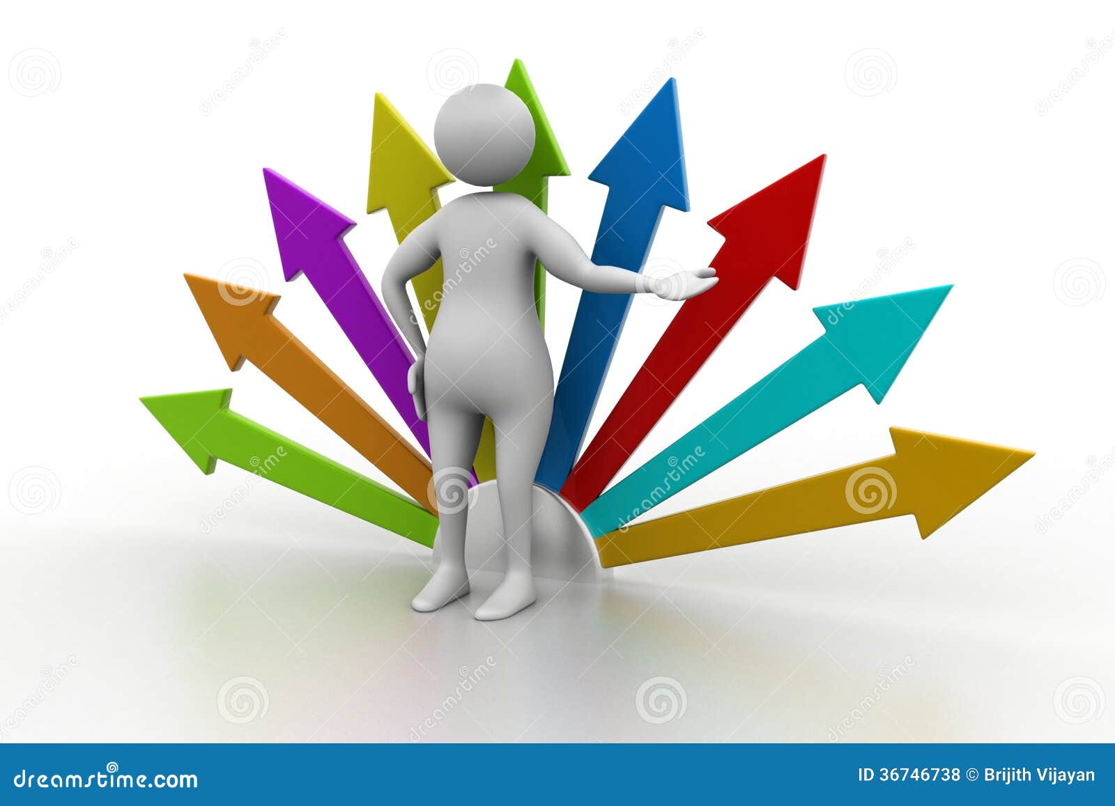 3d Man Business Man Wondering Stock Illustration - Illustration of ...