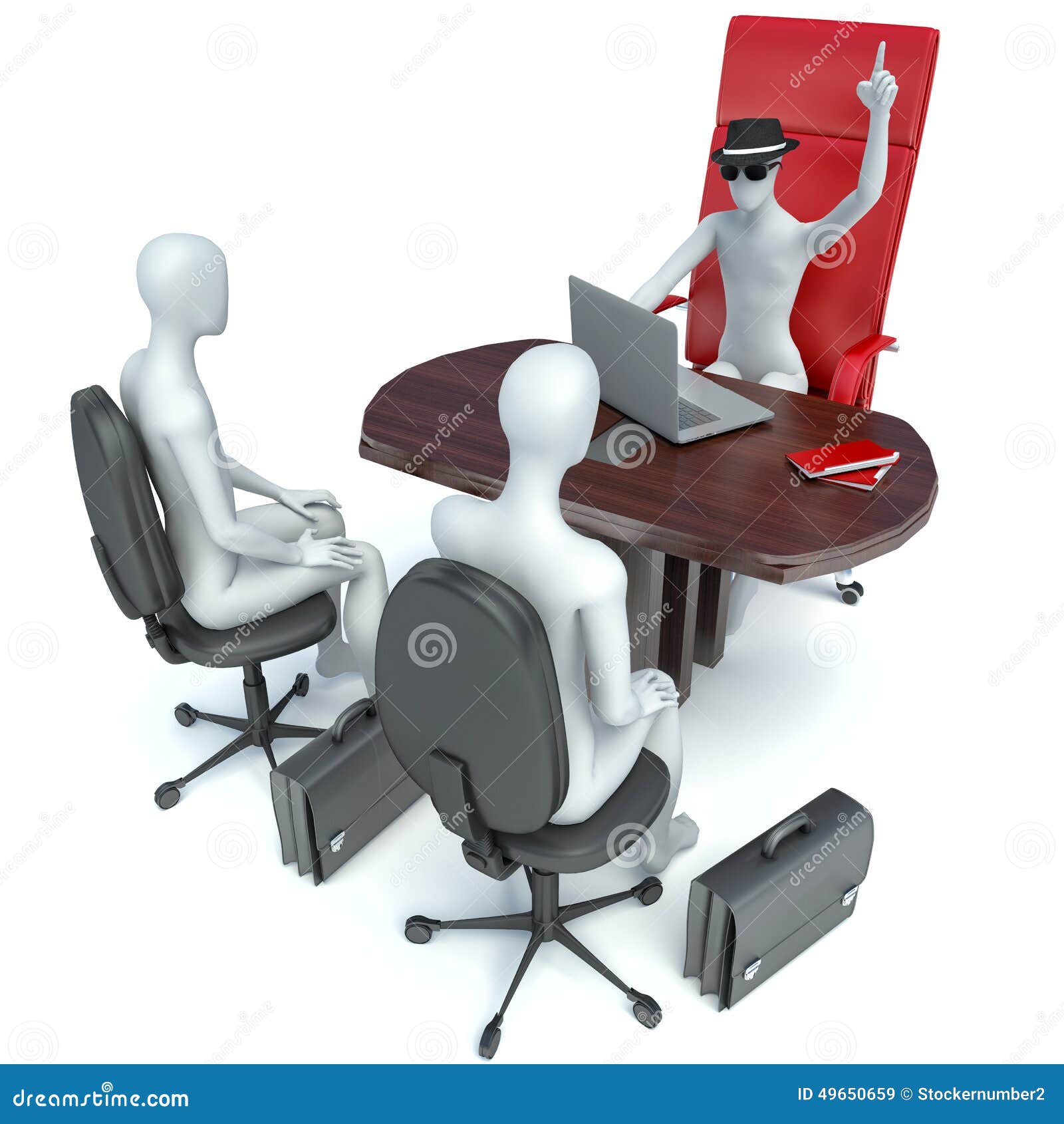 3d Man, Business Meeting, Job Interview Stock Illustration ...