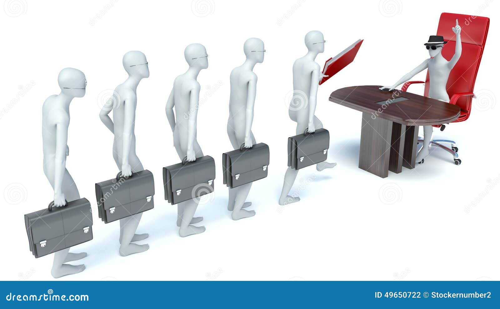 3d Man, Business Meeting, Job Interview Stock Illustration ...