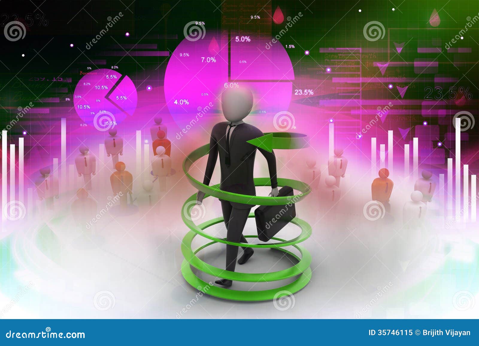 3d Man Business Success Concept Stock Illustration - Illustration of ...