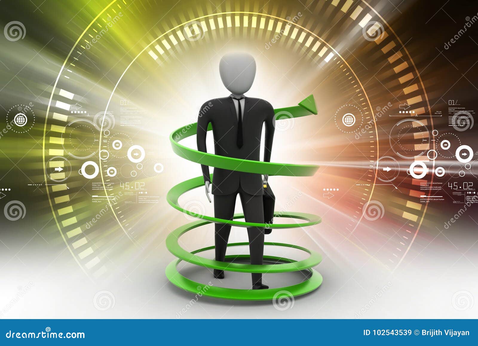 3d Man Business Success Concept Stock Illustration - Illustration of ...