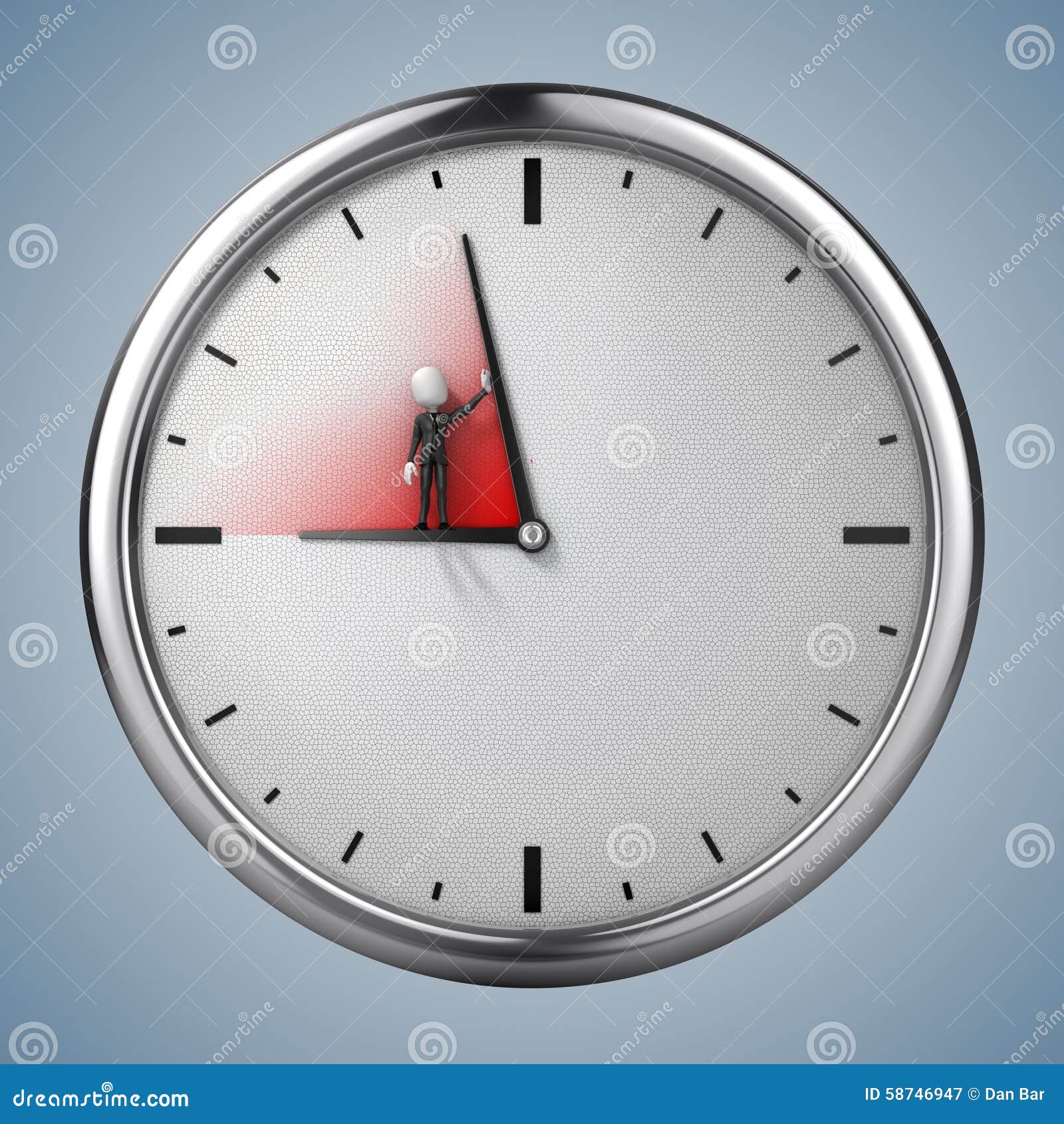 3d Man Businessman and Clock Stock Illustration - Illustration of ...