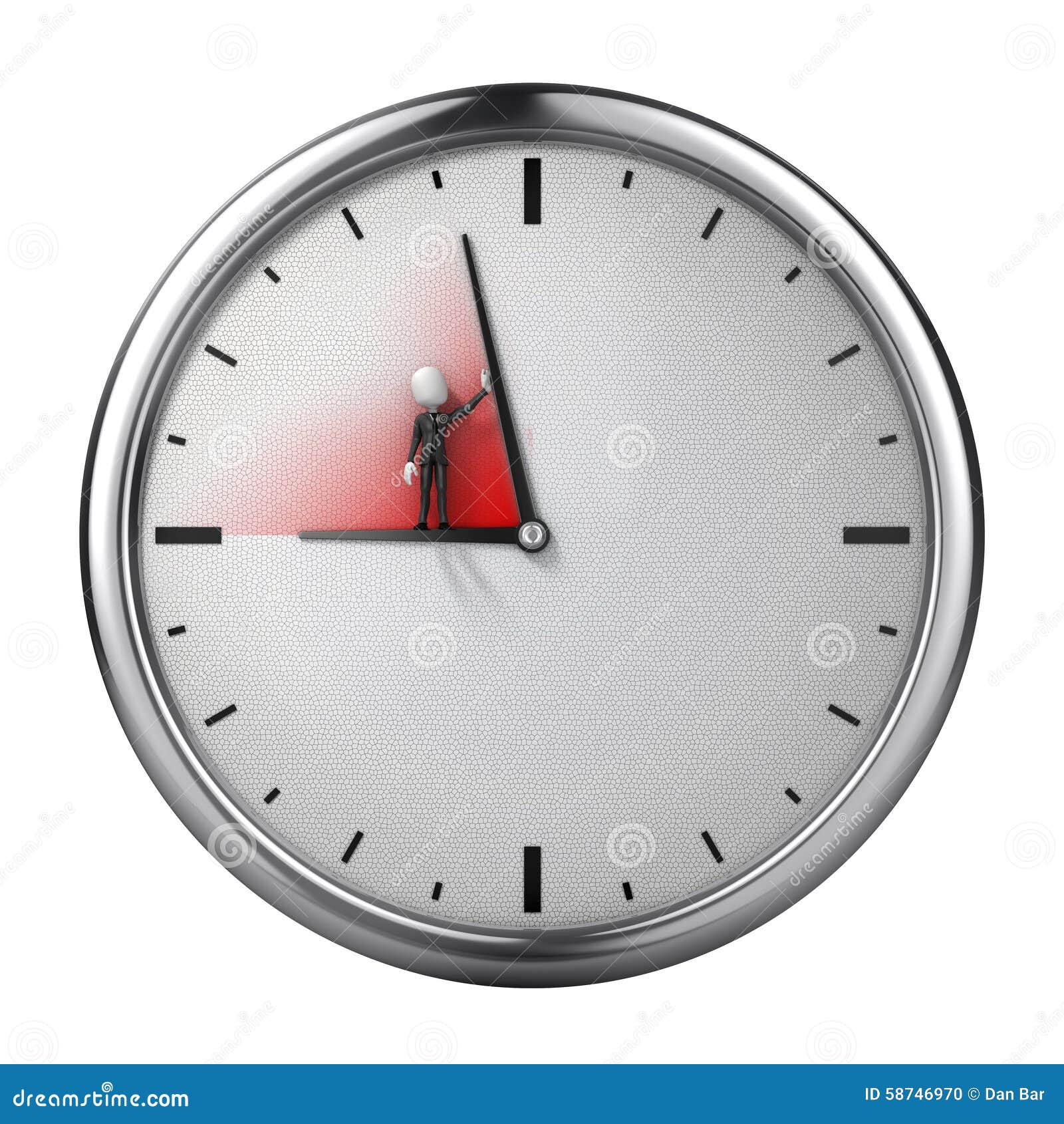 3d Man Businessman and Clock Stock Illustration - Illustration of clock ...